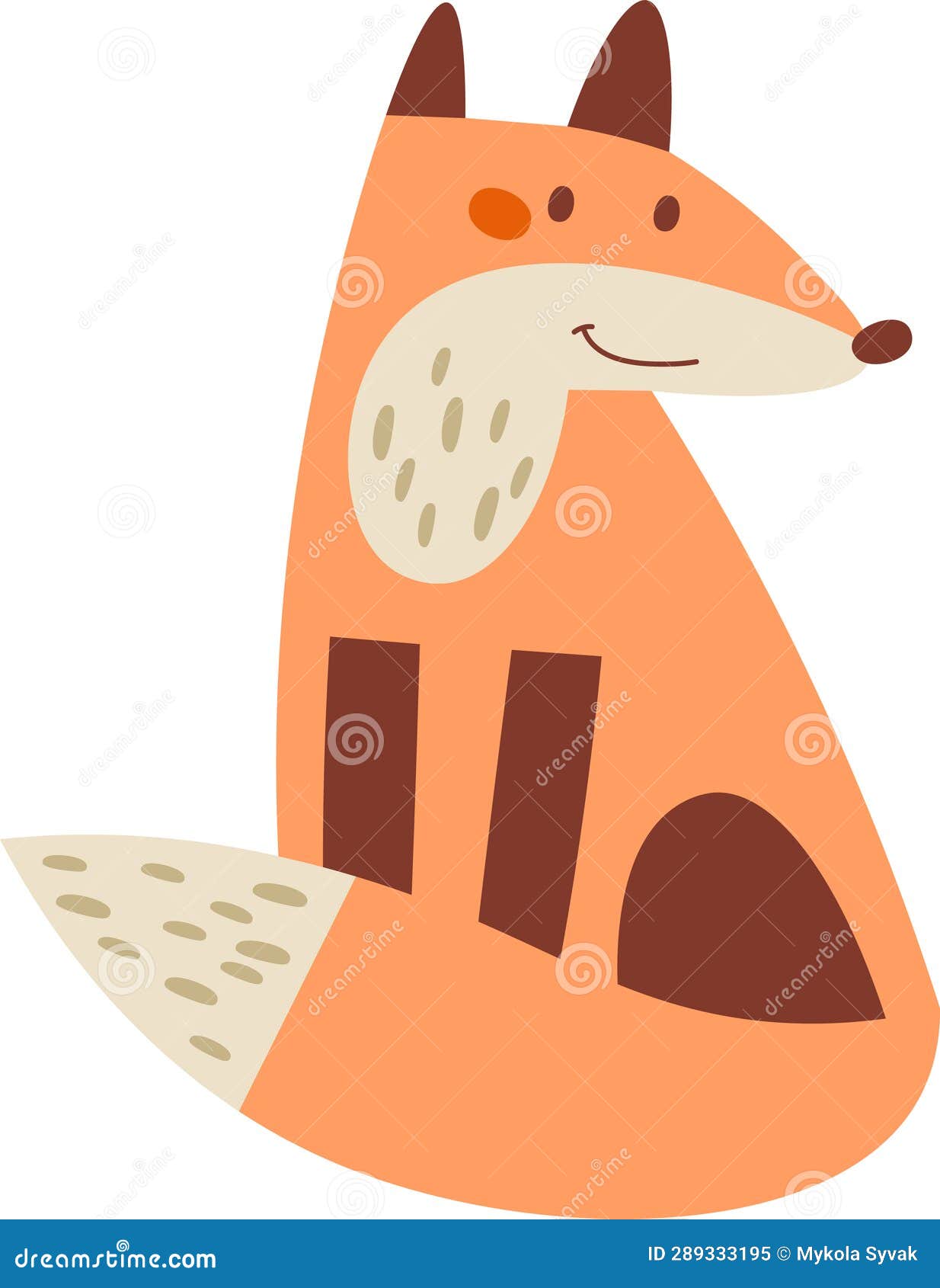 Cute Sitting Fox stock vector. Illustration of forest - 289333195