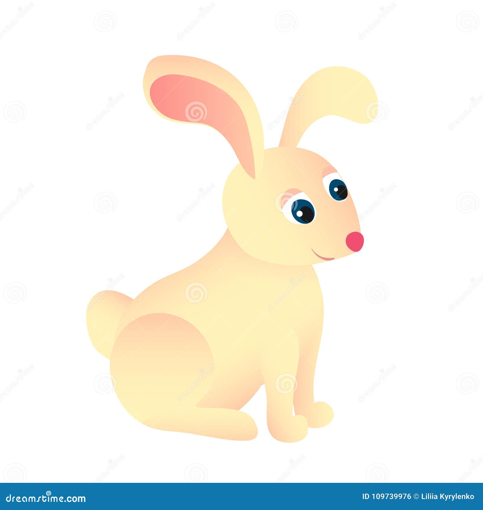 Cute Sitting Rabbit or Bunny. Pet and Animal Farm Stock Vector ...