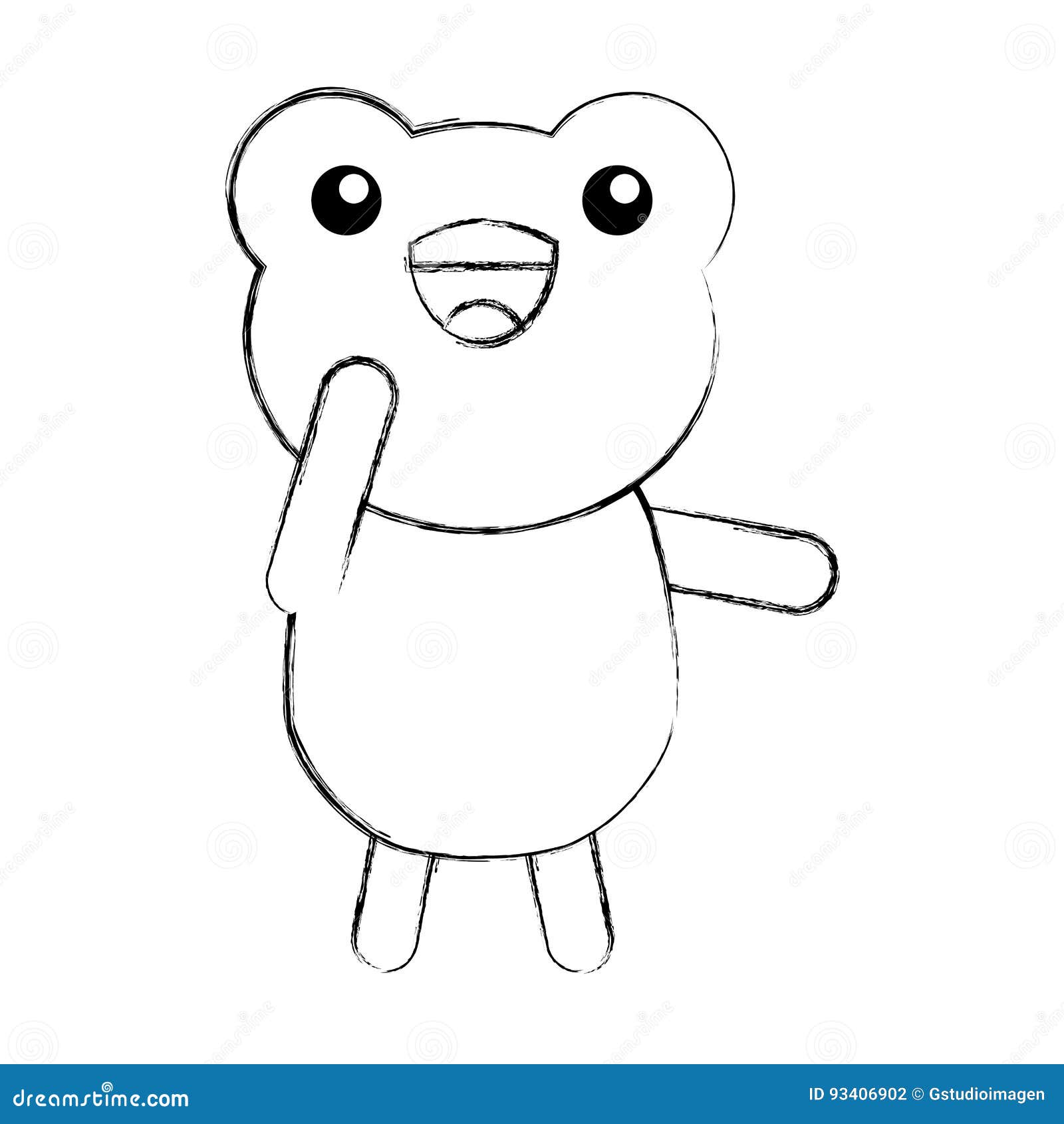 Cute Sketch Draw Toad Cartoon Stock Vector - Illustration of adorable ...