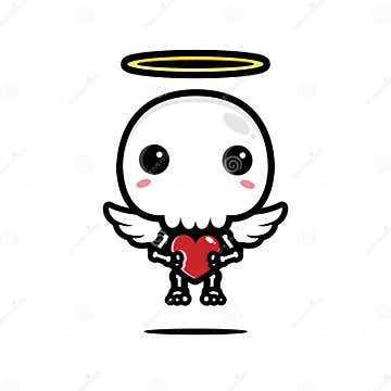 Vector of Cute Skull Cupid Skeleton Character Stock Vector ...