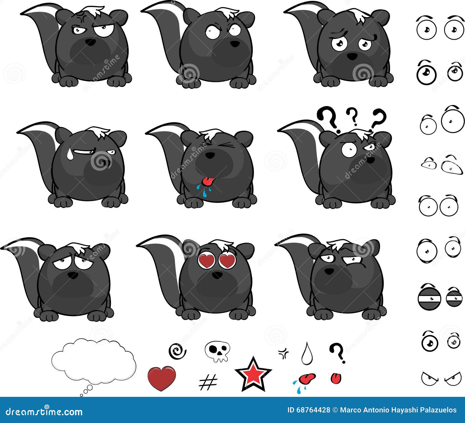 Skunk Emotion Cartoon Background Vector Illustration | CartoonDealer ...