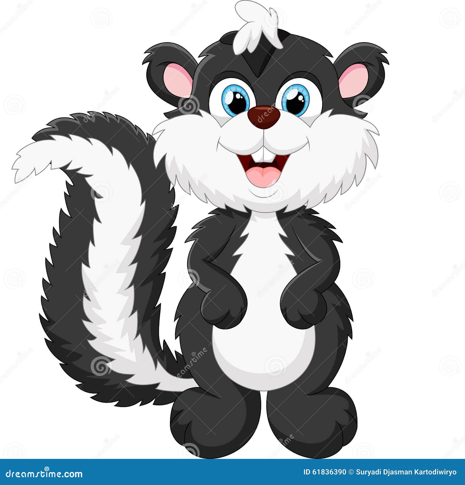 Cute skunk cartoon stock vector. Illustration of character - 61836390