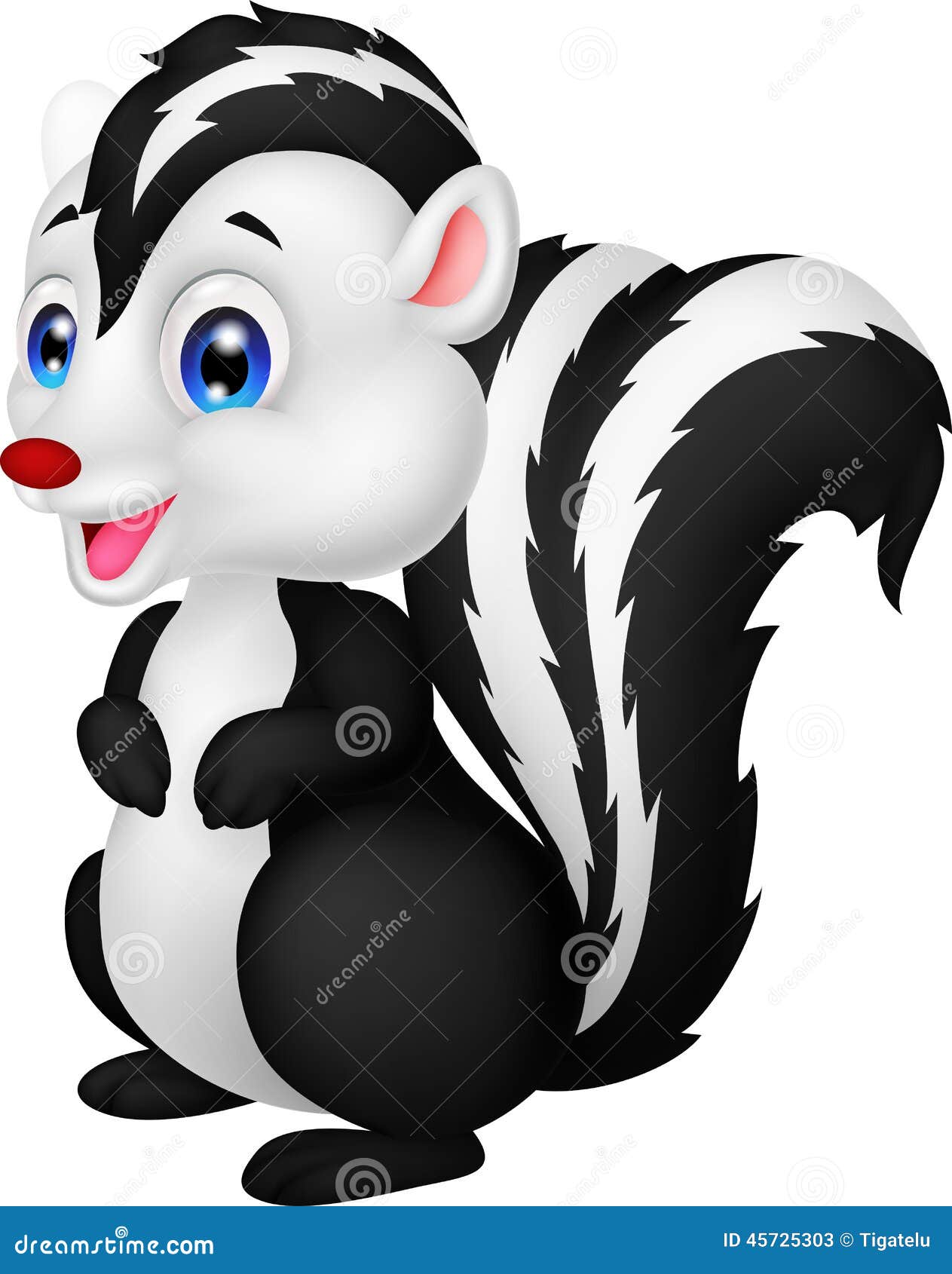 Cute skunk cartoon stock vector. Illustration of adorable - 45725303