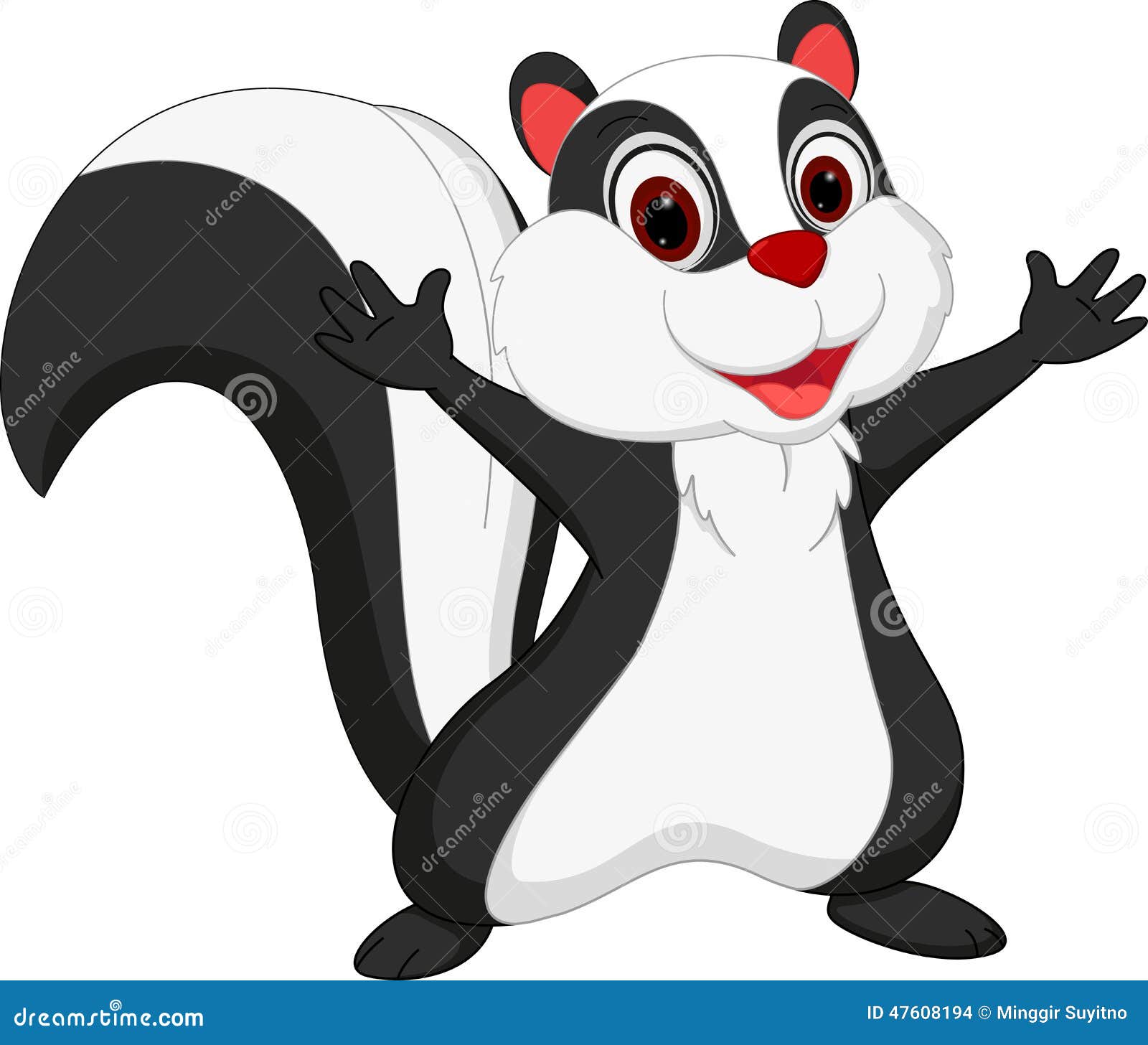 Cute Skunk Cartoon Presenting Stock Vector - Illustration of smile ...