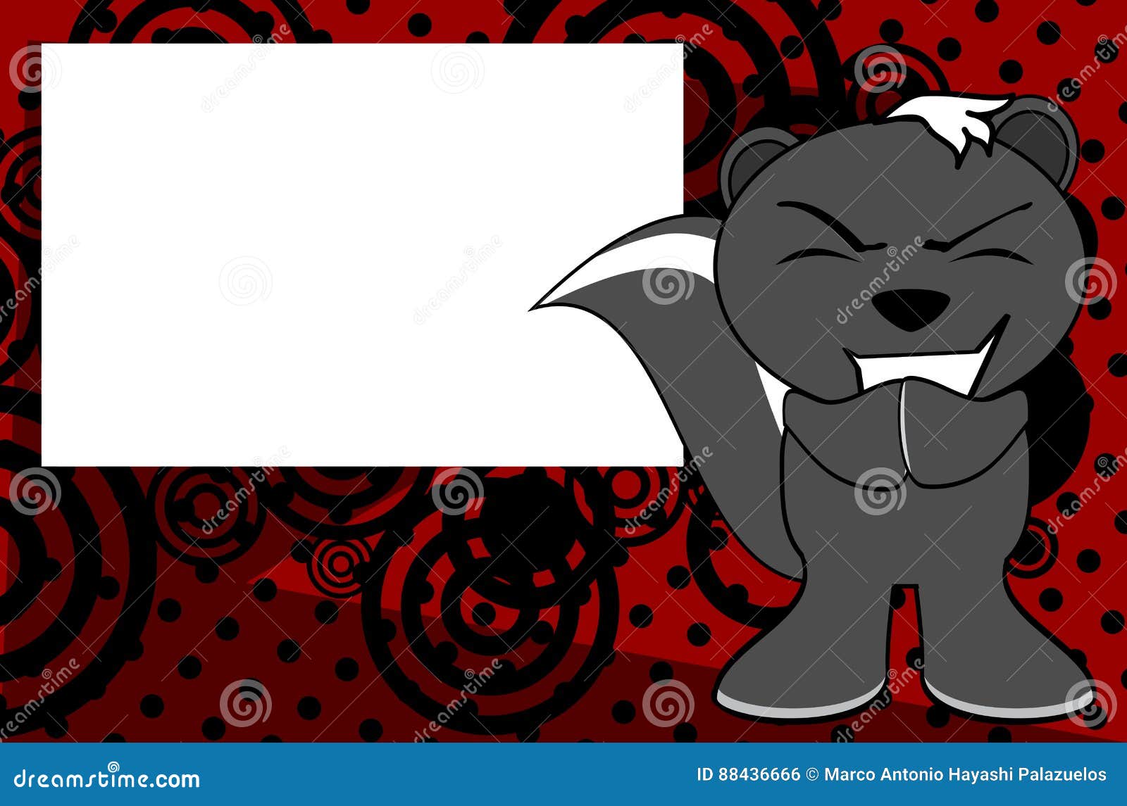 Crying Skunk Emotion Cartoon Background Vector Illustration ...