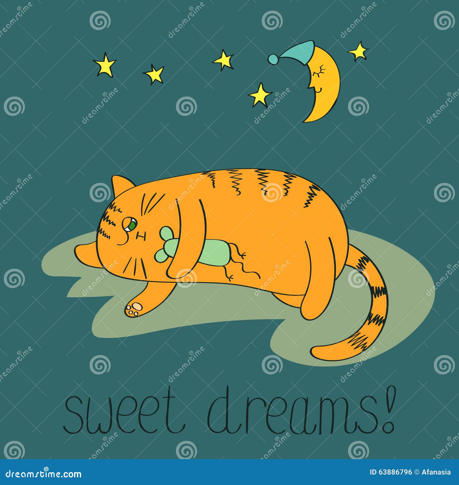 Sweet Dreams Cat Stock Illustrations – 653 Sweet Dreams Cat Stock ...