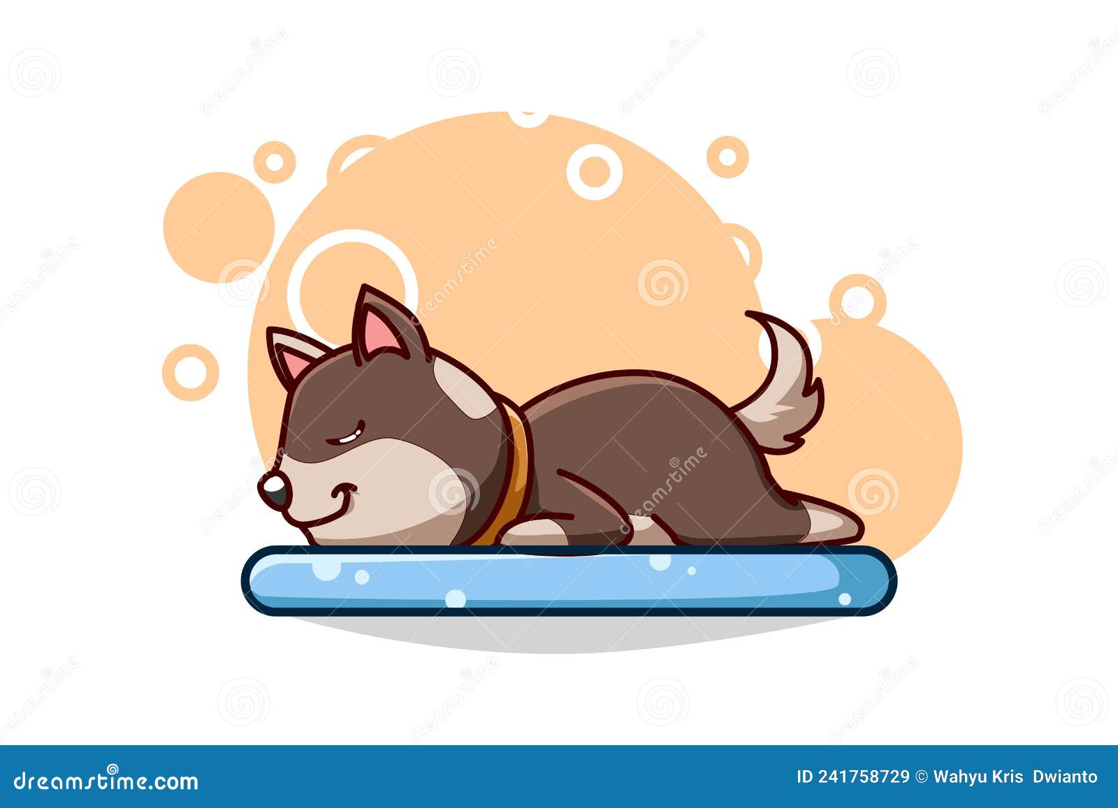 A Cute Sleeping Dog Vector Illustration Stock Vector - Illustration of ...