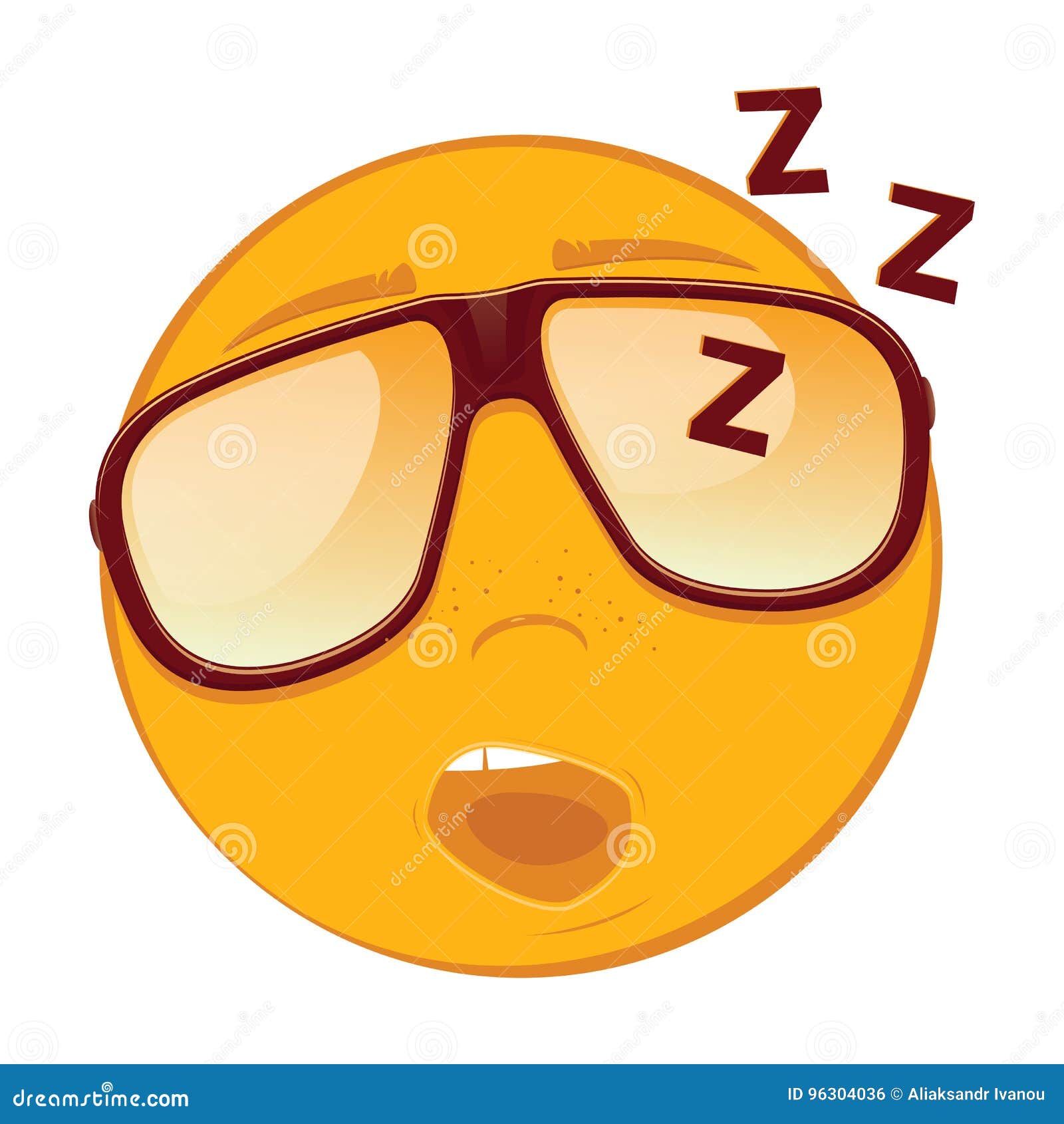 Sleeping Emoticon Isolated On White Background. Cartoon Vector ...