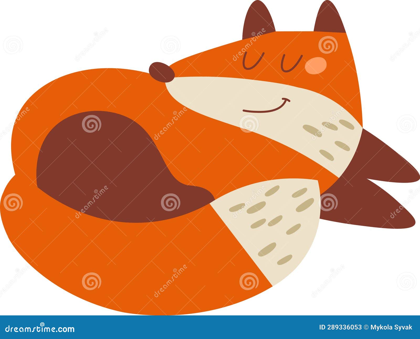 Cute Sleeping Fox stock vector. Illustration of wild - 289336053