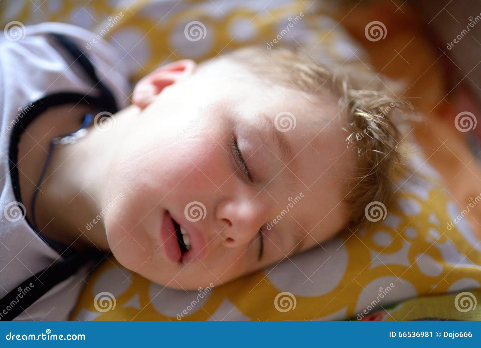 Cute sleeping little boy stock image. Image of bedroom - 66536981