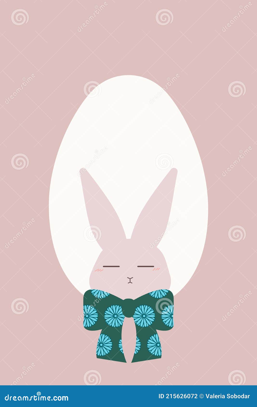 Cute Sleepy Easter Bunny in Pink Colors Stock Vector - Illustration of ...