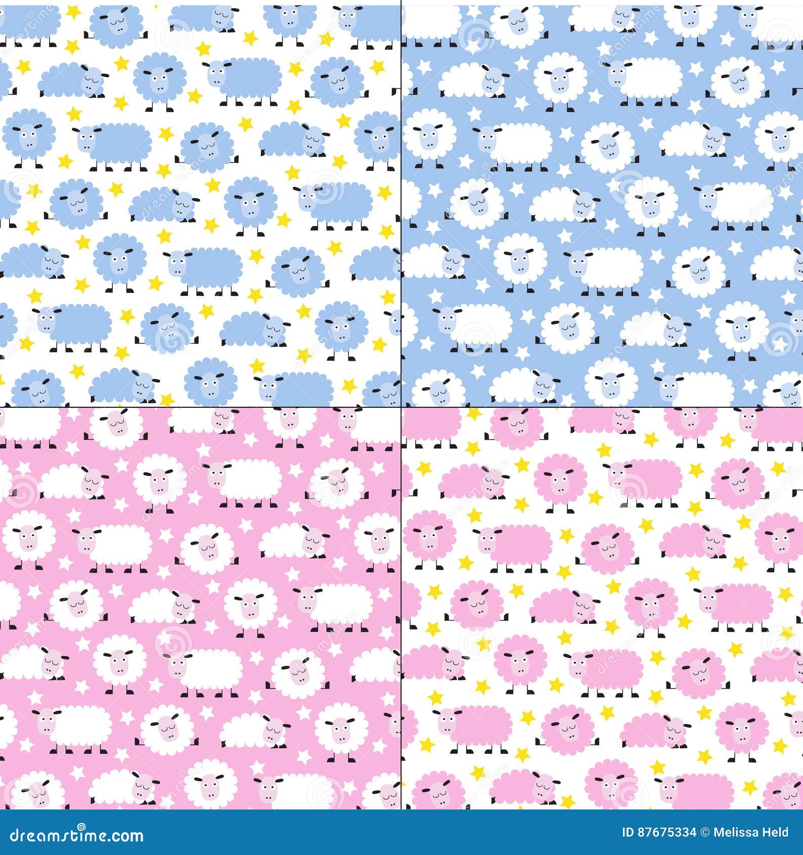 Sleepy Sheep Cartoon Character Lamb. Clouds, Stars And Moon. Shirt With ...