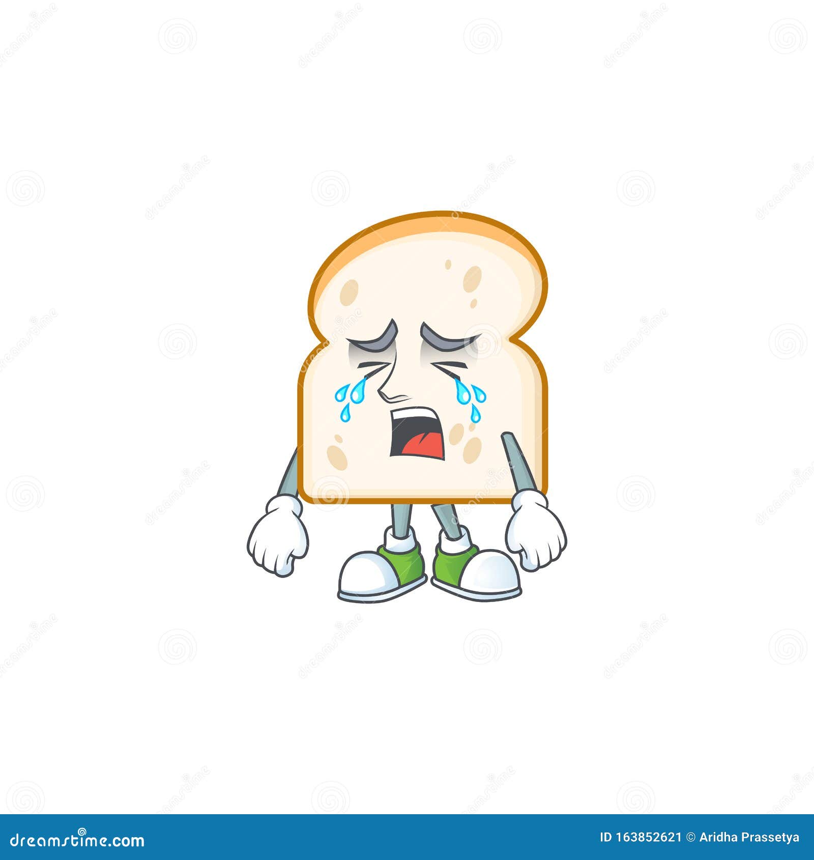 Bread Crying Illustration. Character Vector | CartoonDealer.com #206939055