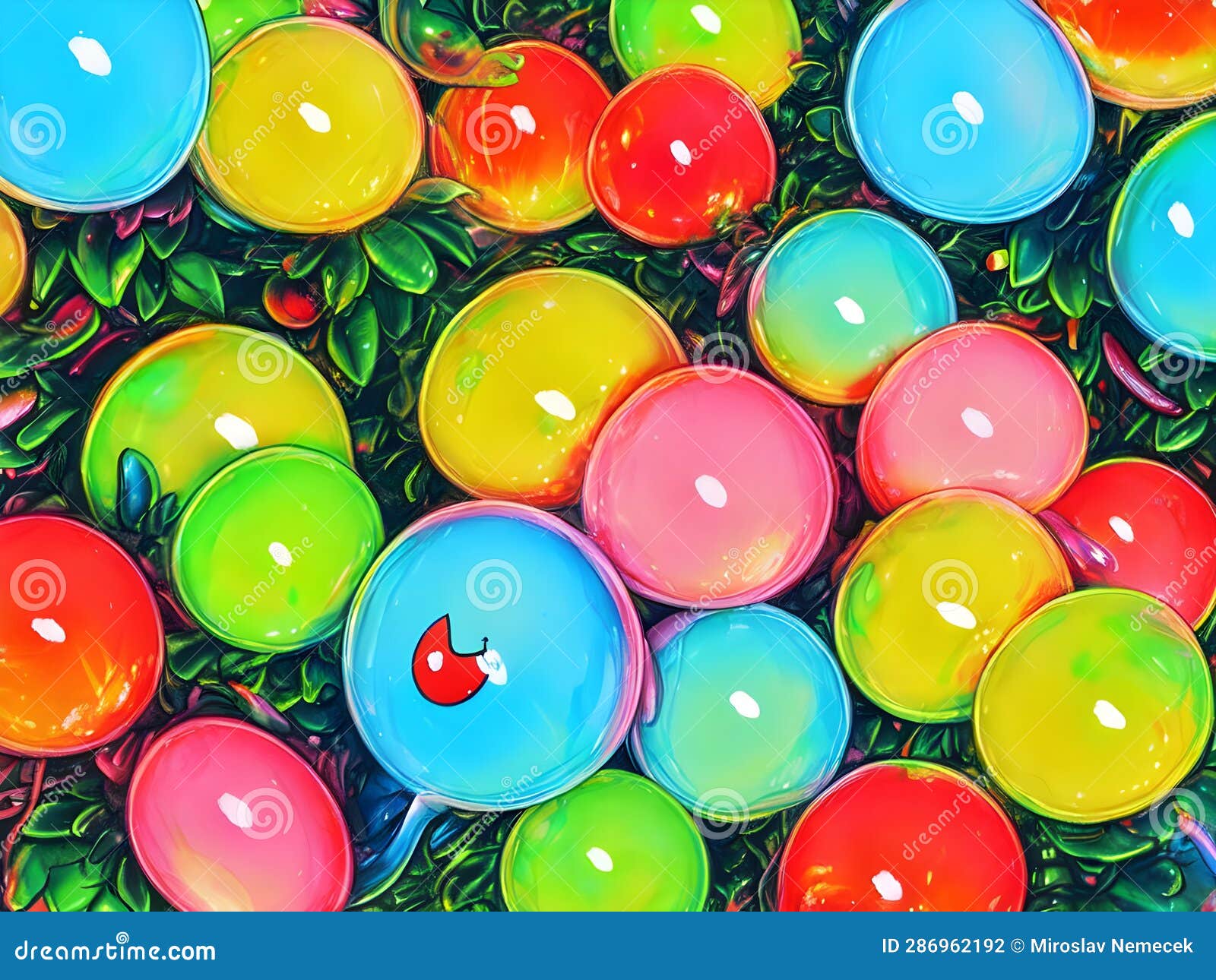 Cute Slime Creatures, Generative AI Illustration Stock Illustration ...