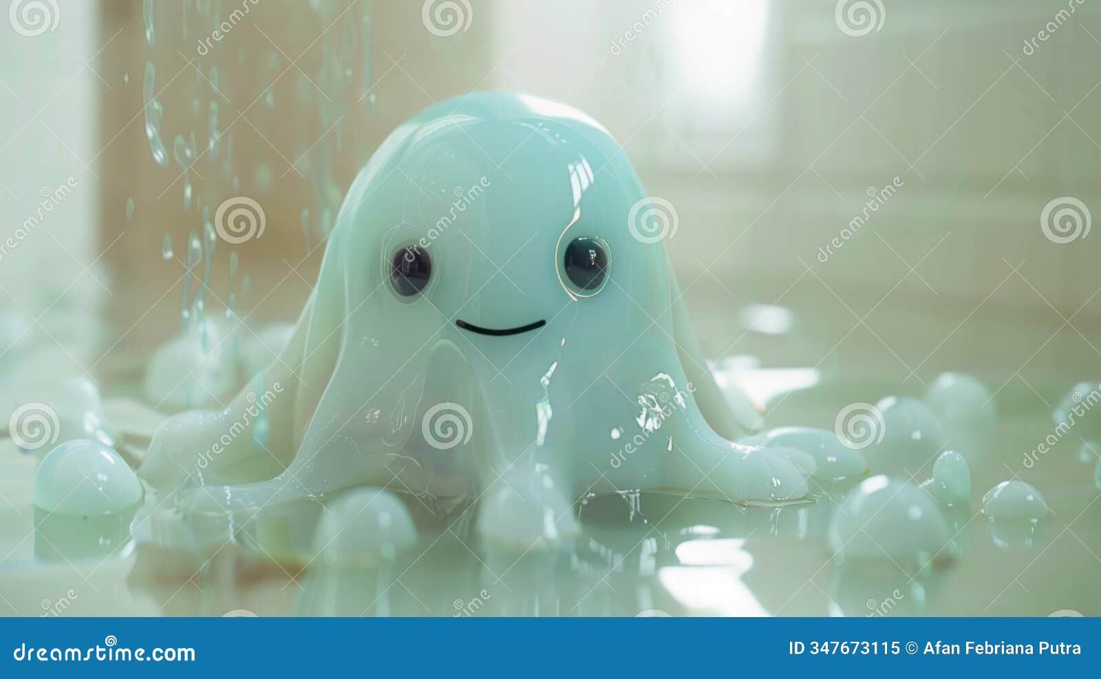 Cute Slime Creatures In Outerspace, Generative AI Illustration Stock ...