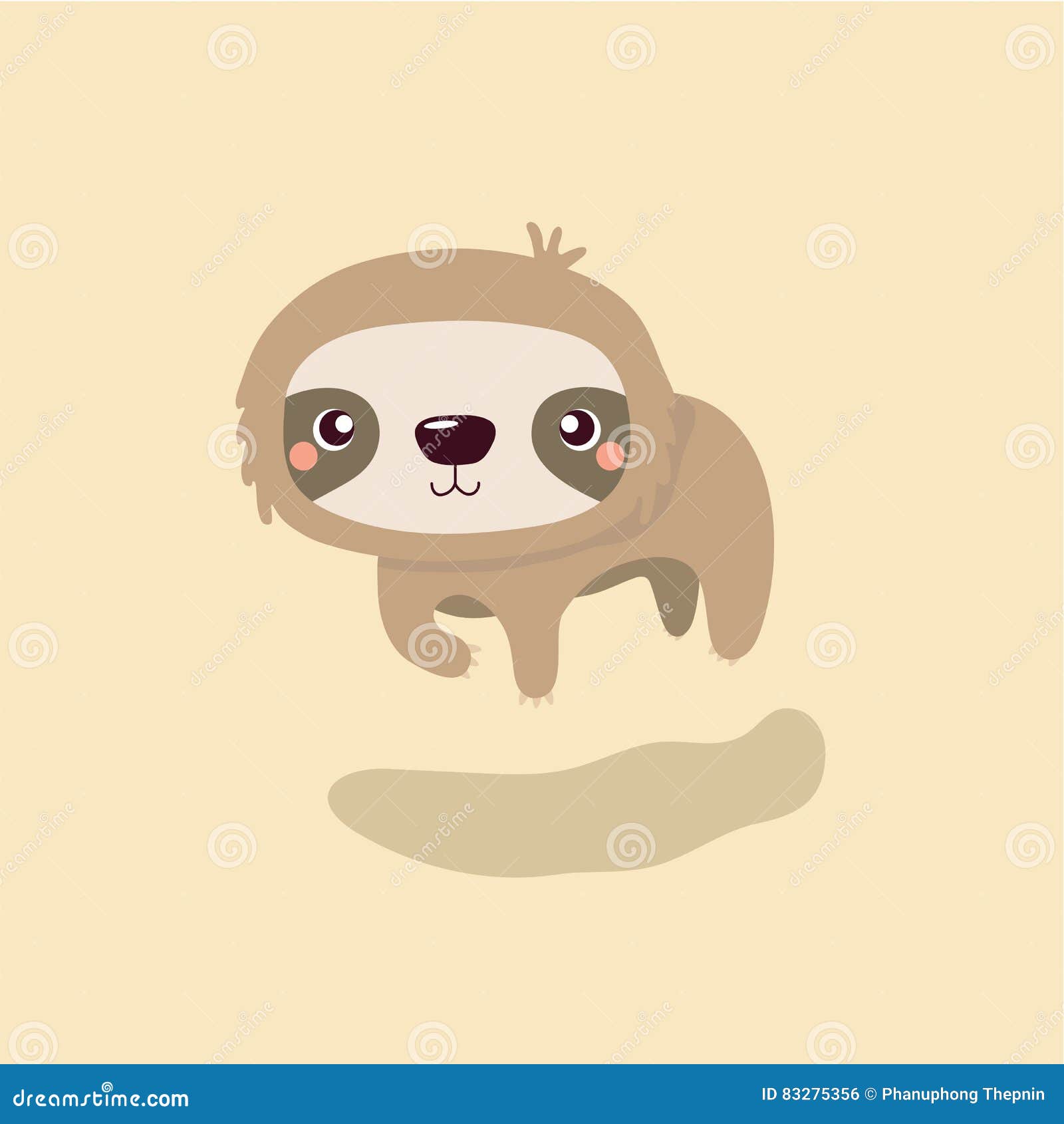 Cute sloth. stock vector. Illustration of wild, humor - 83275356