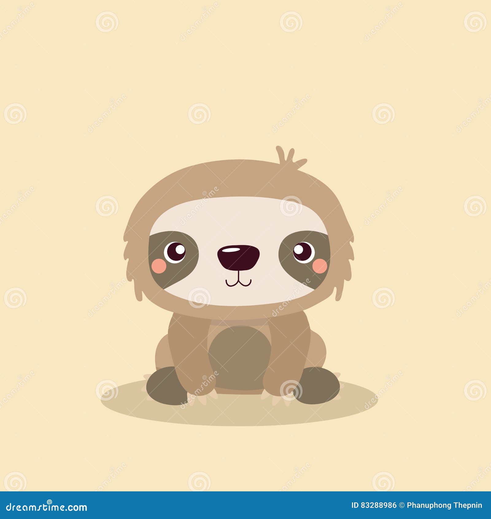 Cute sloth. stock vector. Illustration of character, laziness - 83288986