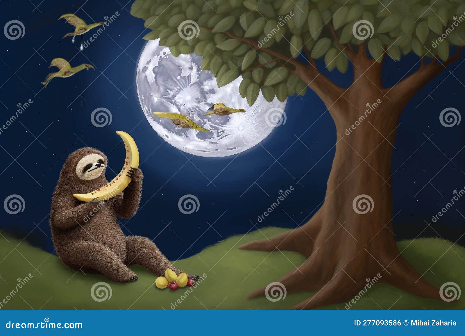 Fat Sloth Eating A Slice Of Pepperoni Pizza Vector Illustration ...