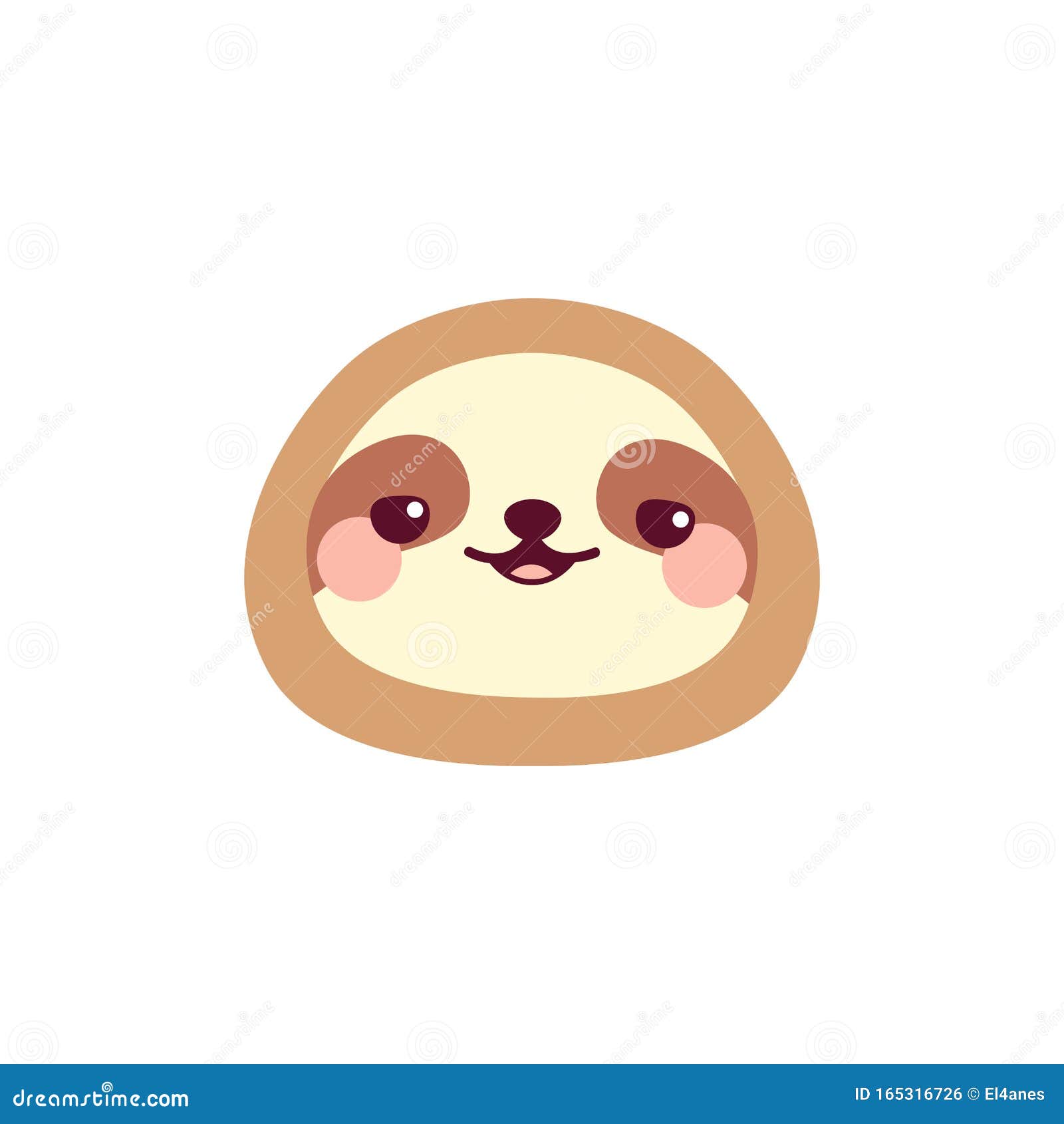 Cute sloth face stock vector. Illustration of icon, head - 165316726