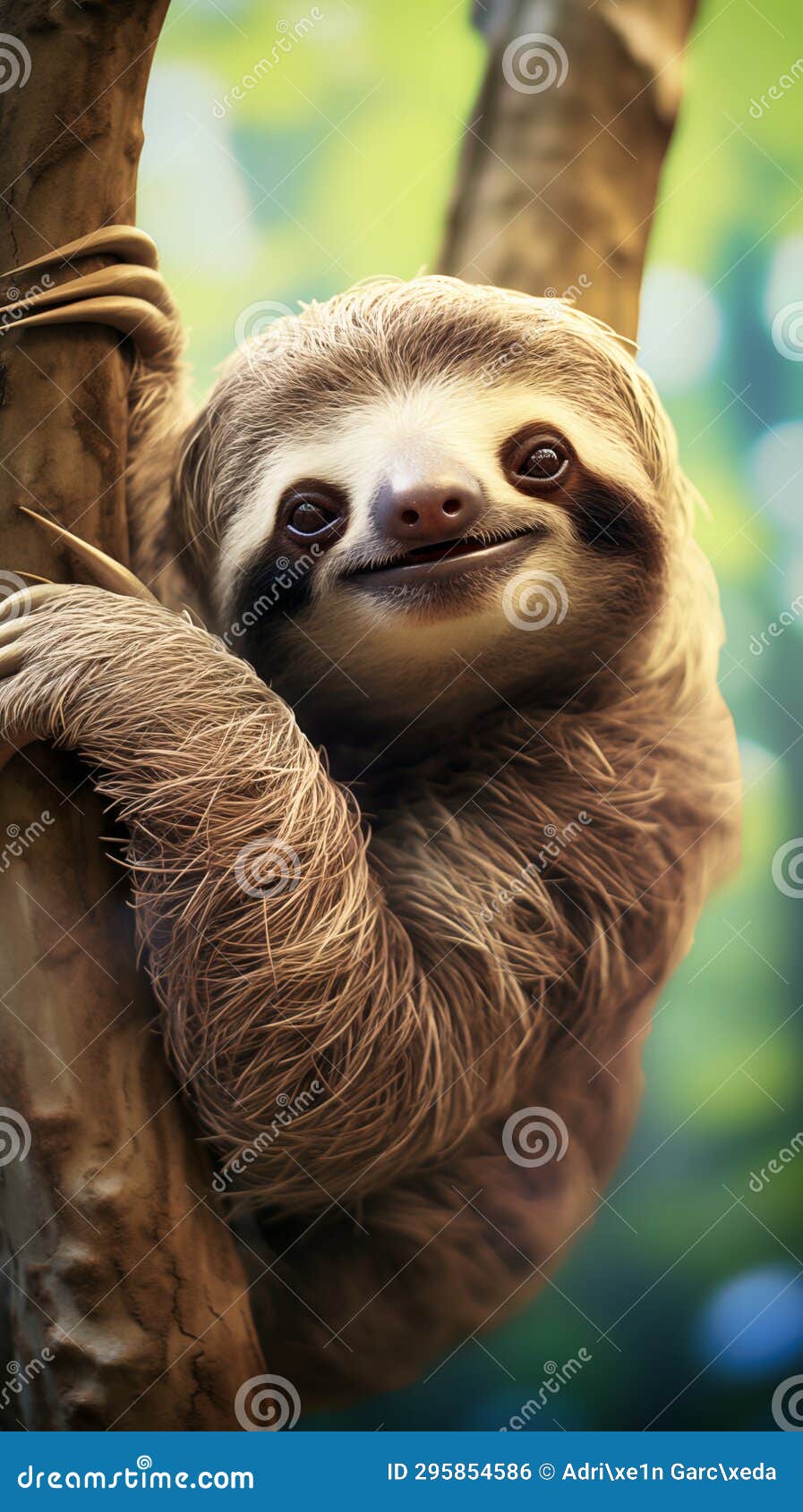Cute sloth hanging stock illustration. Illustration of mother - 295854586