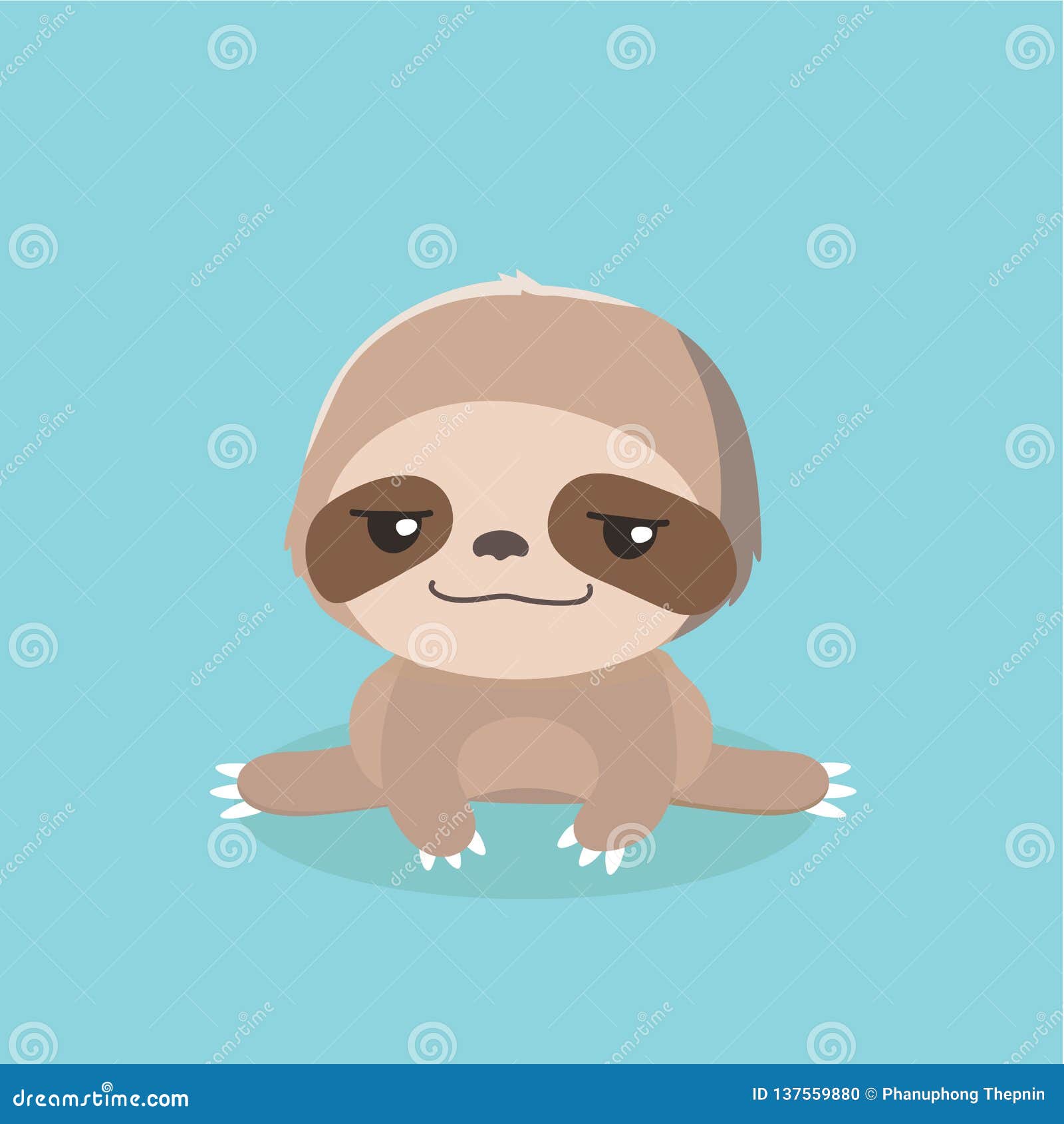 Cute sloth vector. stock vector. Illustration of isolated - 137559880