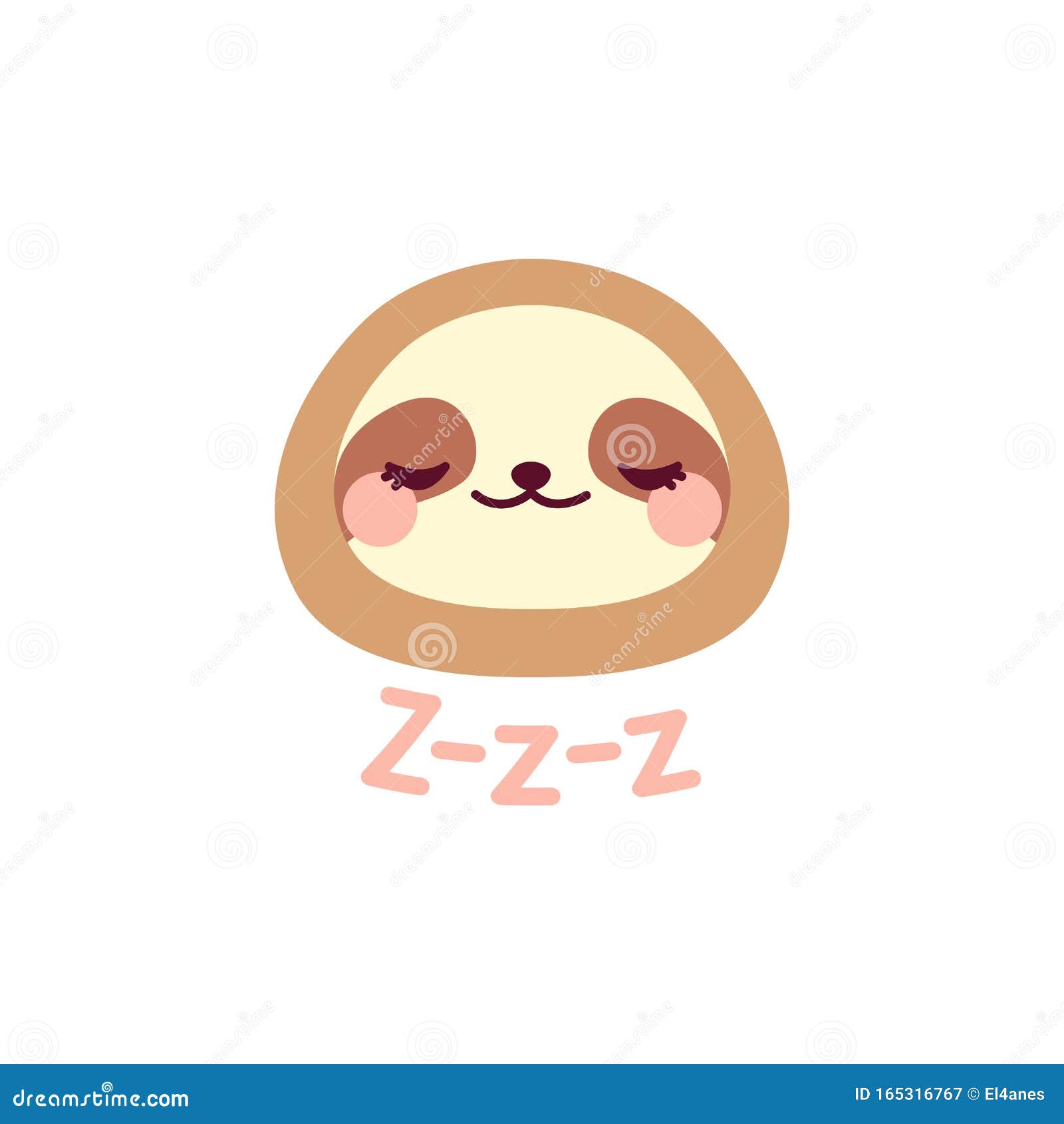 Cute sloth sleepy face stock vector. Illustration of icon - 165316767