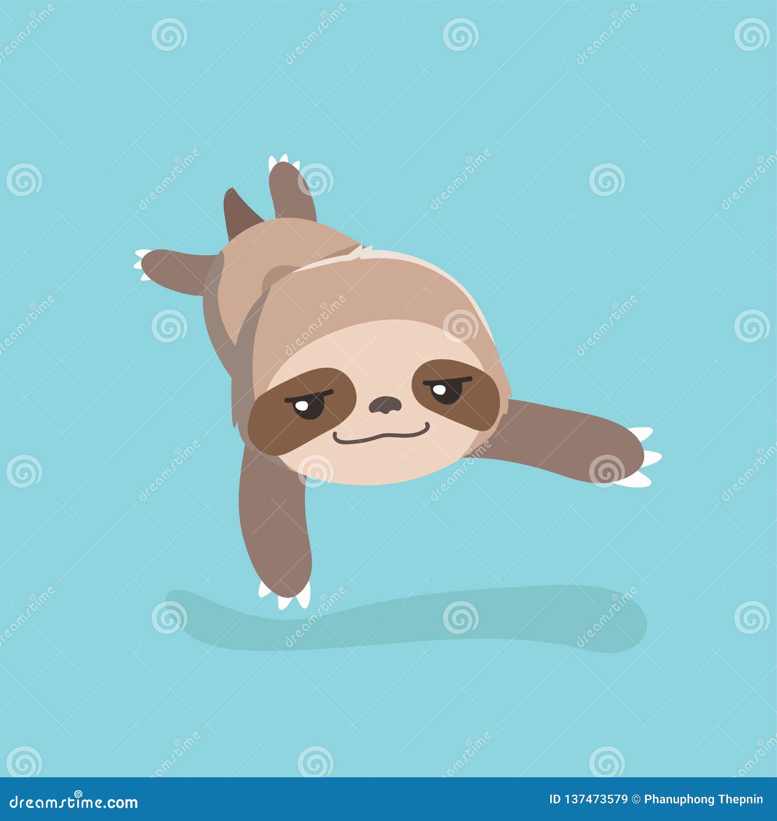 Cute sloth vector. stock vector. Illustration of mammal - 137473579