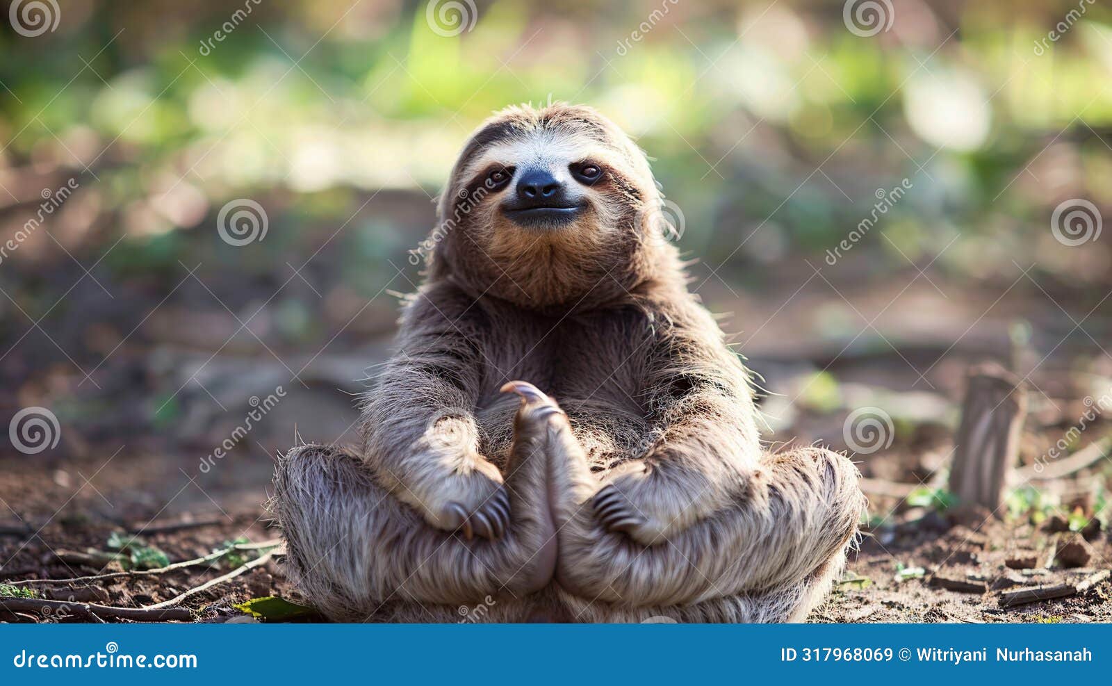 Cute Sloth Yoga on Background . Generative Ai Stock Illustration ...