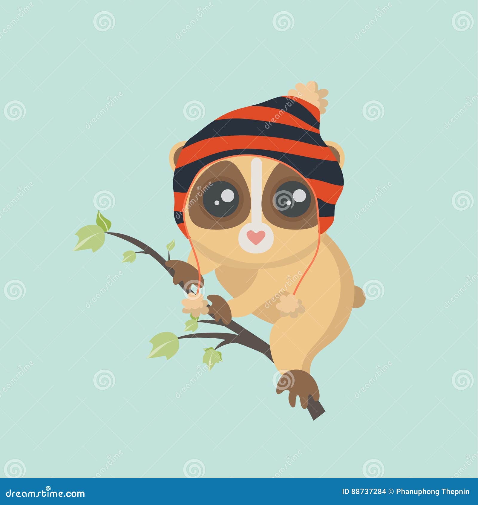 Cute slow loris stock vector. Illustration of graphic - 88737284
