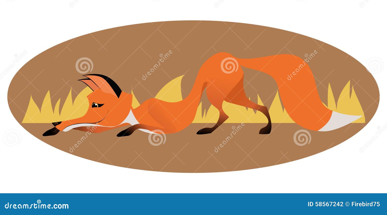 Cute sly fox stock vector. Illustration of nature, animal - 58567242