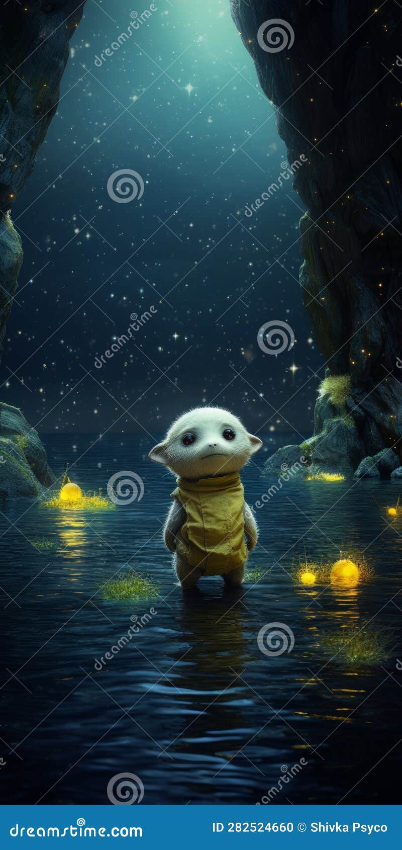 A Cute Small Alien Creature of Another Magical World Stock Illustration ...