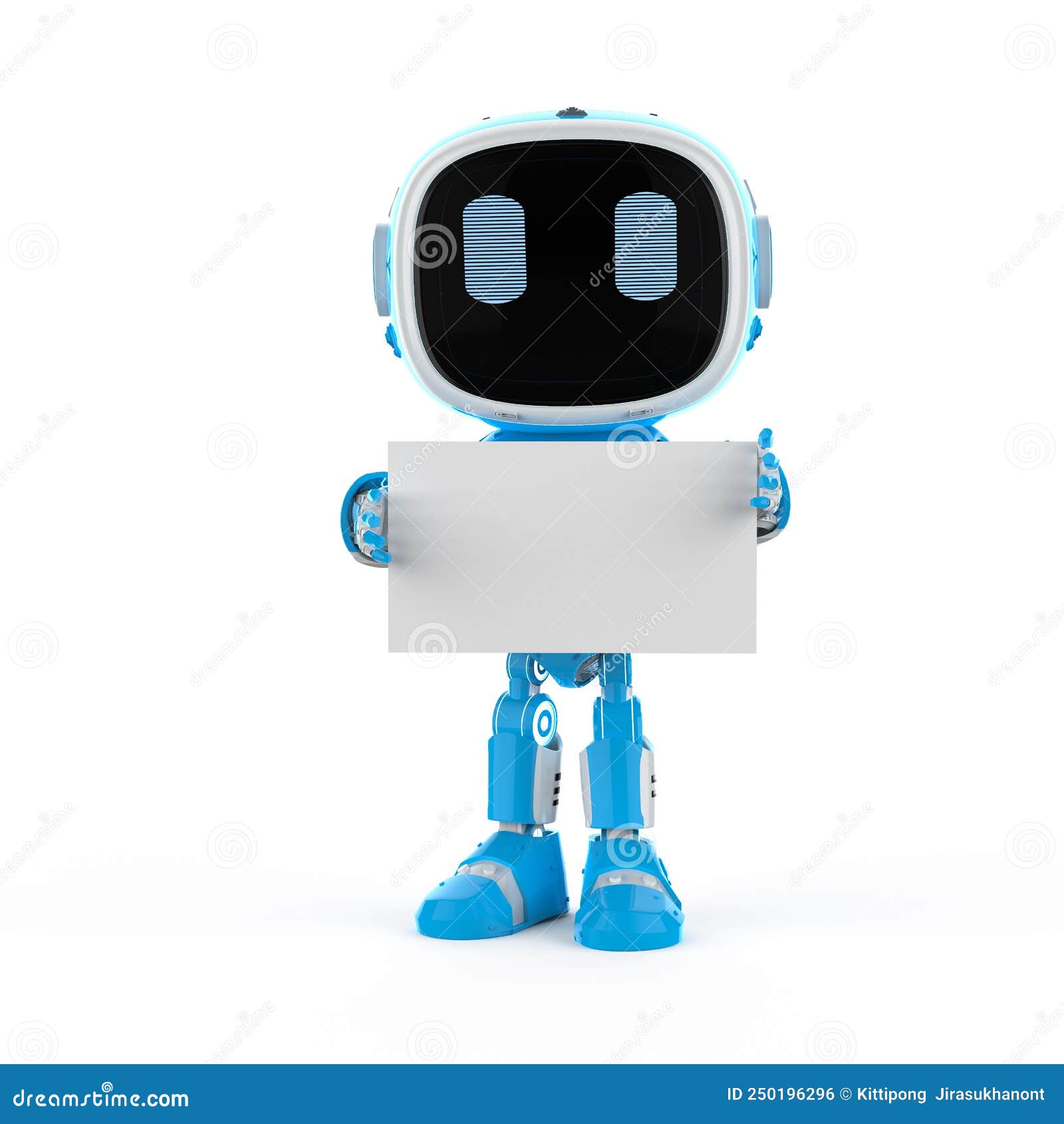 Cute and Small Artificial Intelligence Assistant Robot with Empty Note ...