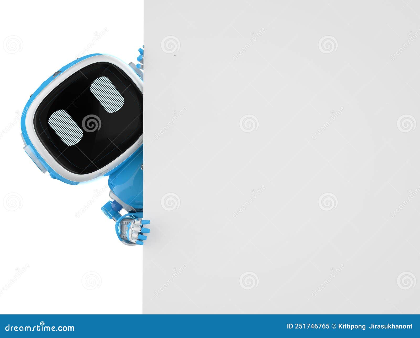 Cute and Small Artificial Intelligence Assistant Robot with Empty Note ...