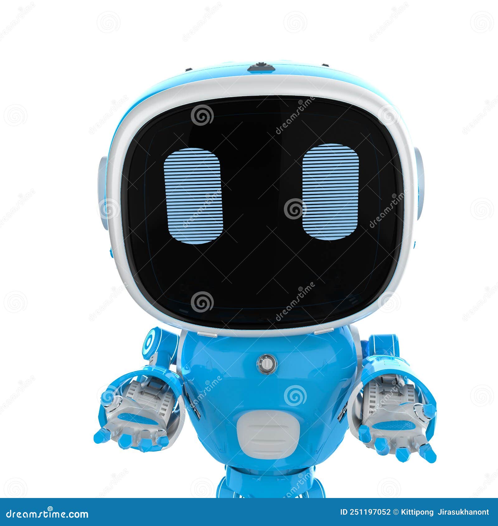 Cute and Small Artificial Intelligence Assistant Robot Open Hand Stock ...