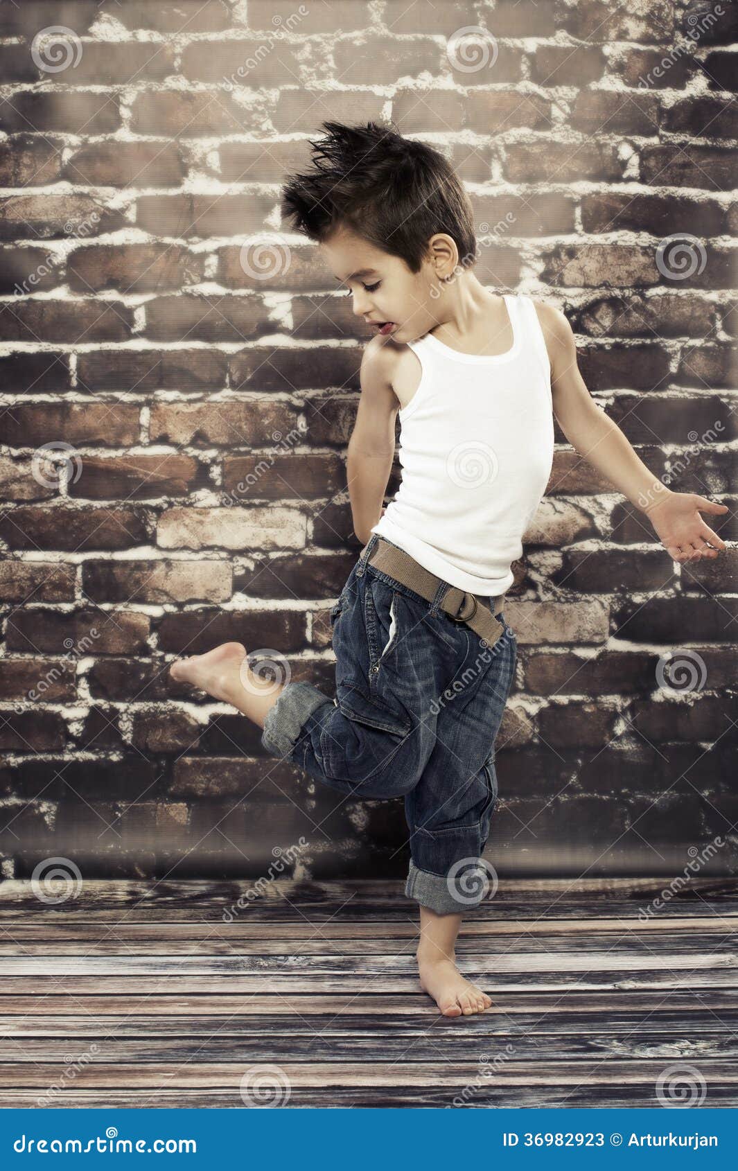 Cute small boy dance stock image. Image of cheerful, dark - 36982923