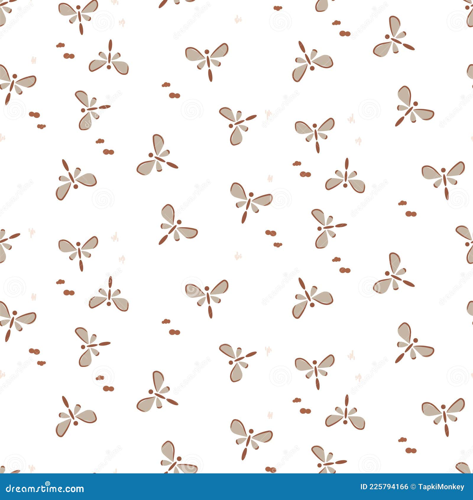 Cute Small Butterflies and Moth Bugs on a White Background. Simple ...