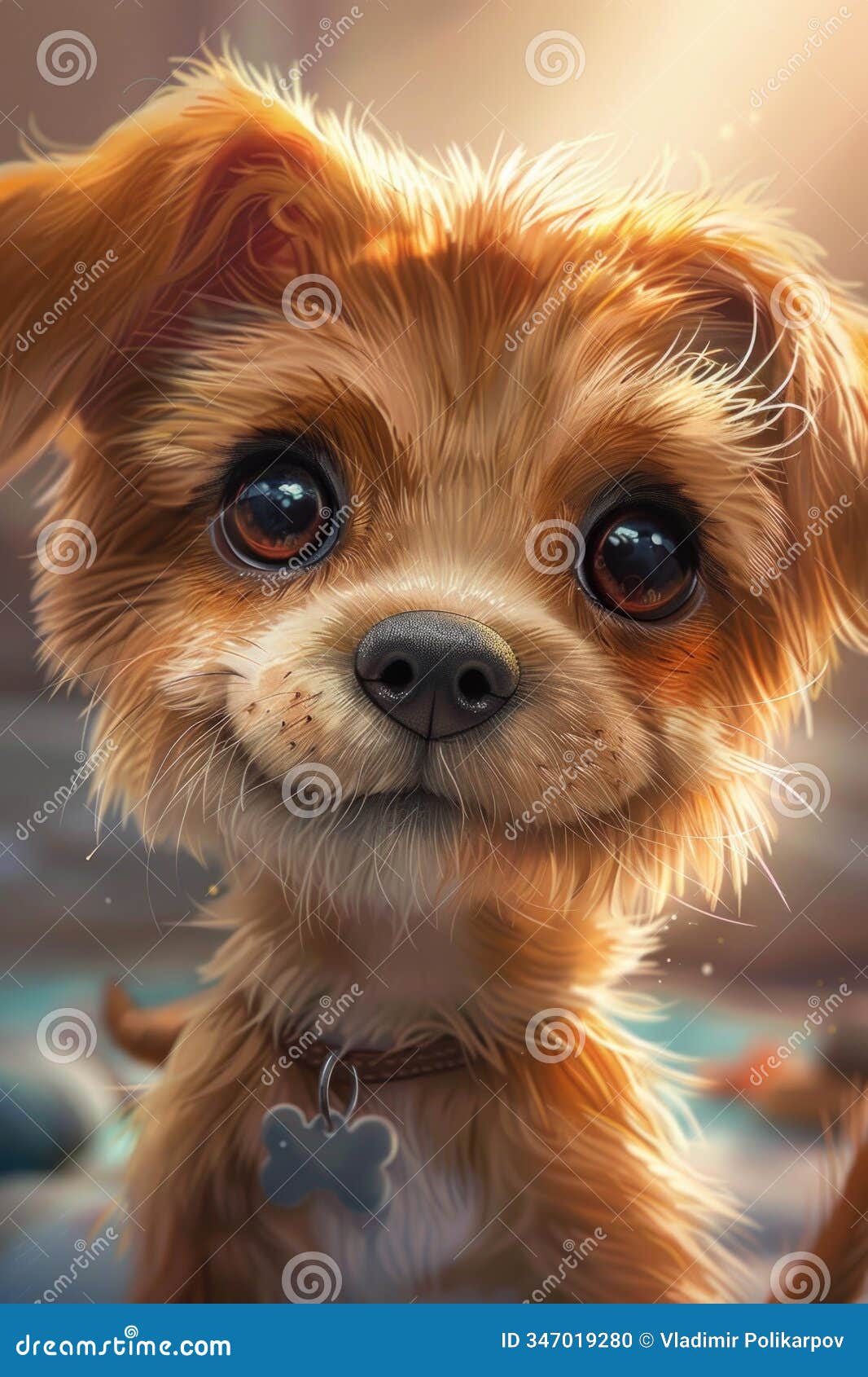 A Cute Small Dog Looking Up with Big Expressive Eyes Stock Photo ...