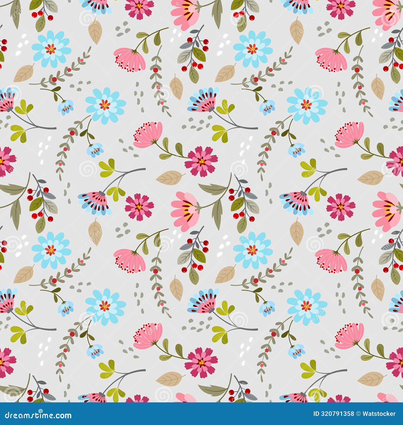 Cute Small Flowers Element Seamless Pattern. Stock Vector ...