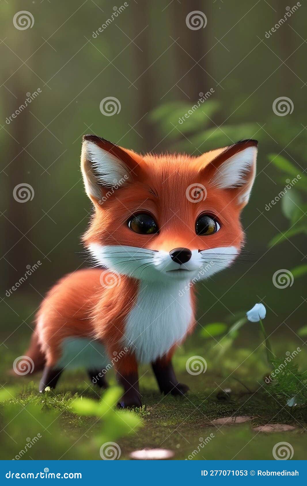A Cute Small Fox in the Forest Stock Image - Image of wildcat, mammal ...