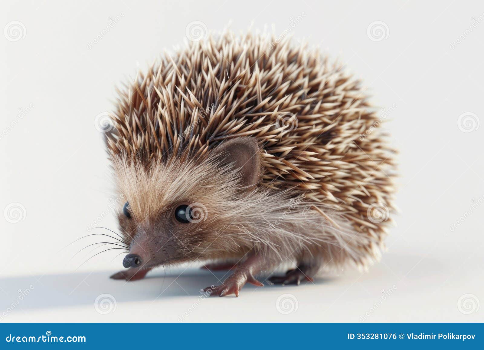 Cute Small Hedgehog Standing on a White Surface, Suitable for Various ...