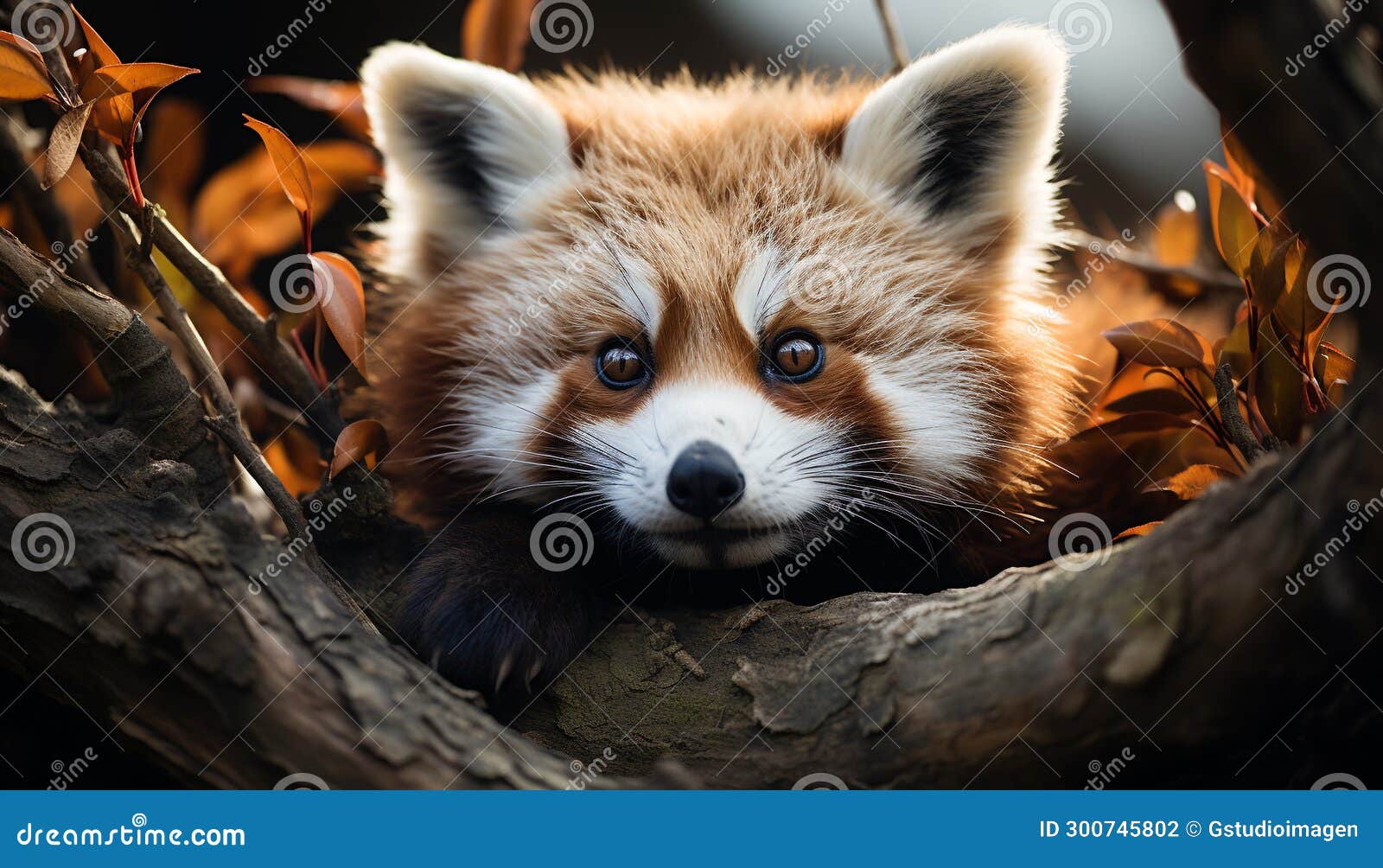 Cute Small Mammal Sitting on Tree Branch Generated by AI Stock Photo ...