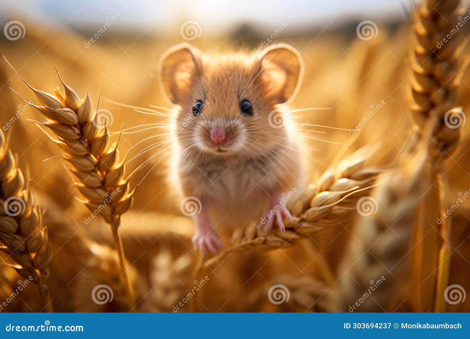 Close Up of Cute Small Mouse in Cornfield Stock Illustration ...