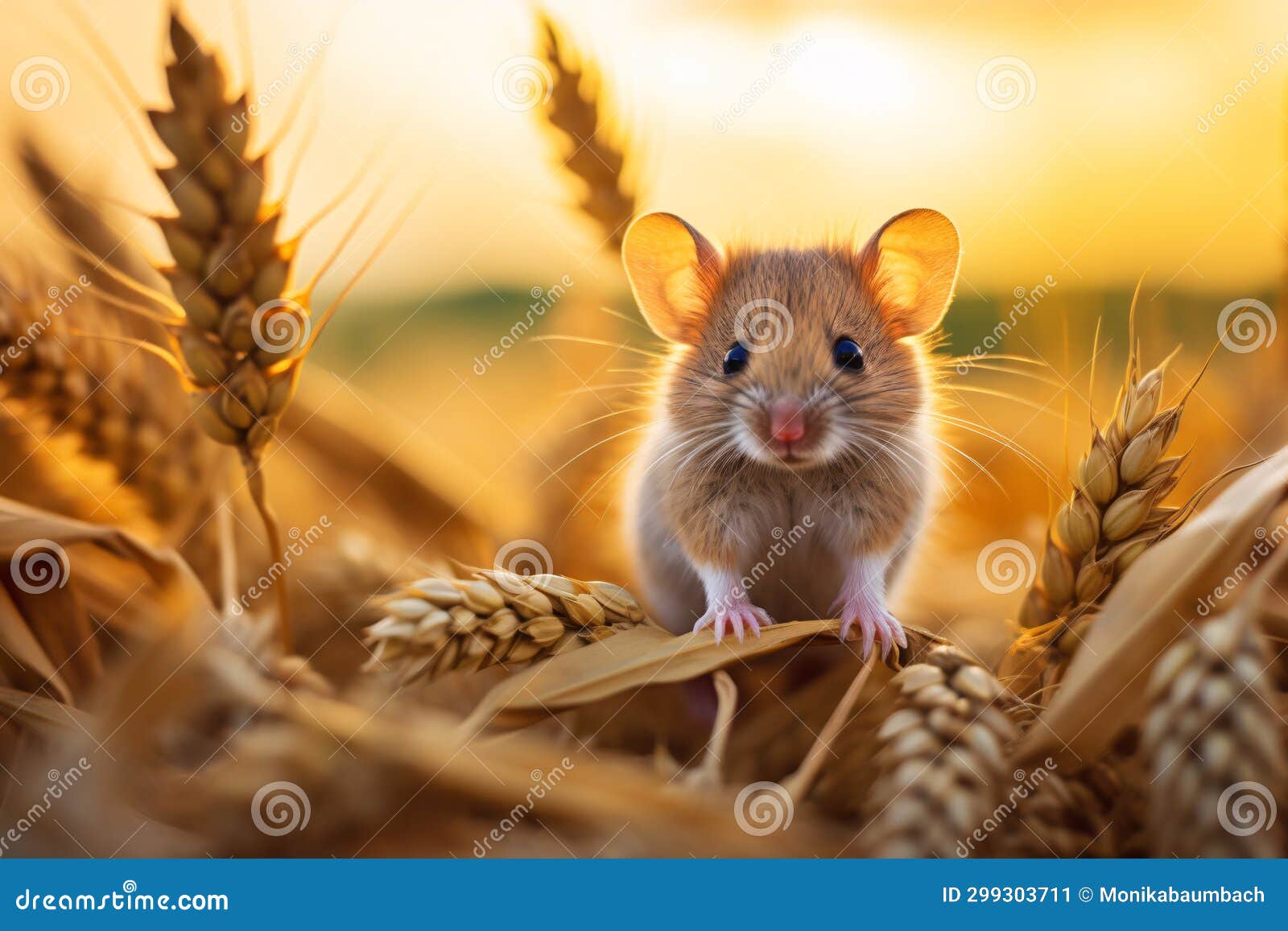 Close Up of Cute Mouse in Cornfield Stock Illustration - Illustration ...