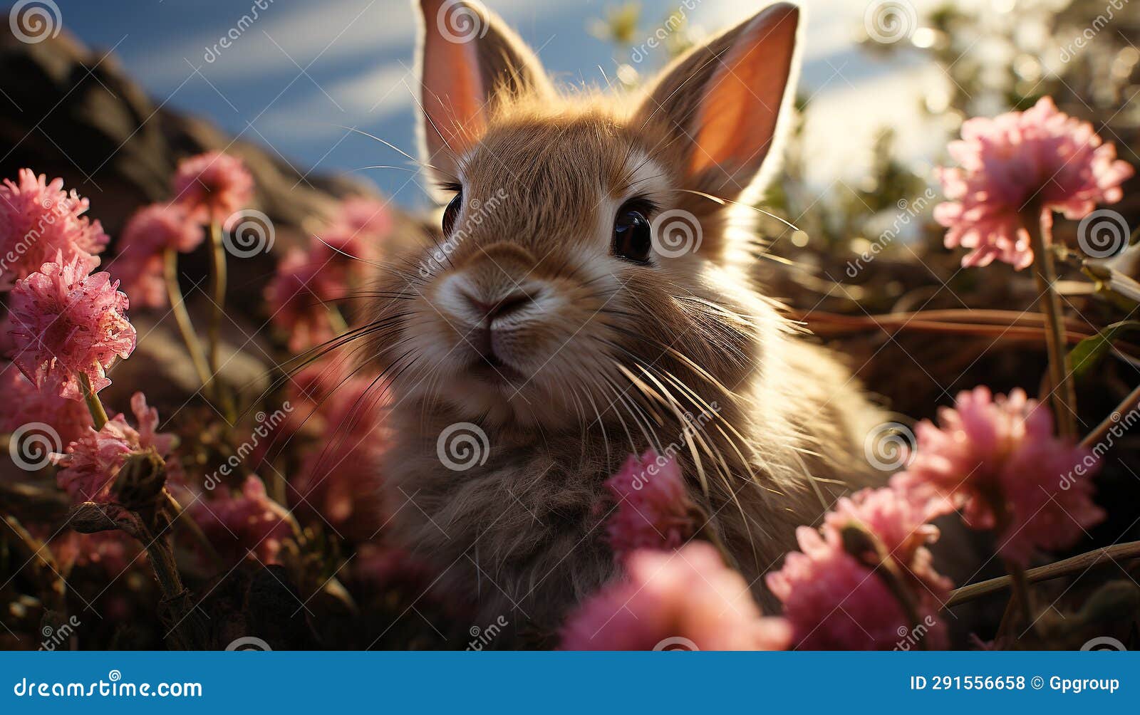 Cute Small Rabbit Sitting in Grass, Enjoying Nature Generated by AI ...