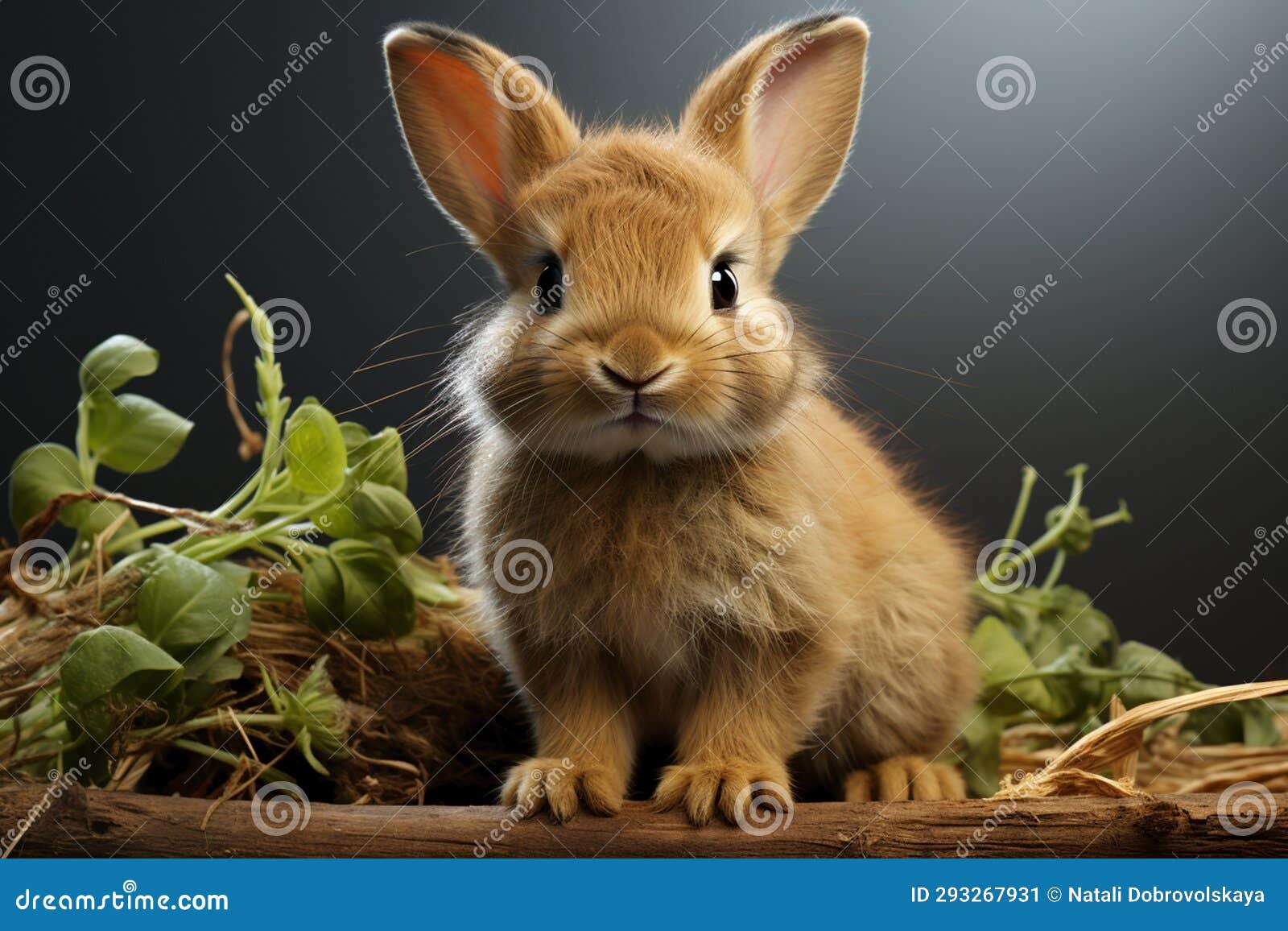 Cute Small Surprised Rabbit in Green Grass Stock Image - Image of ...