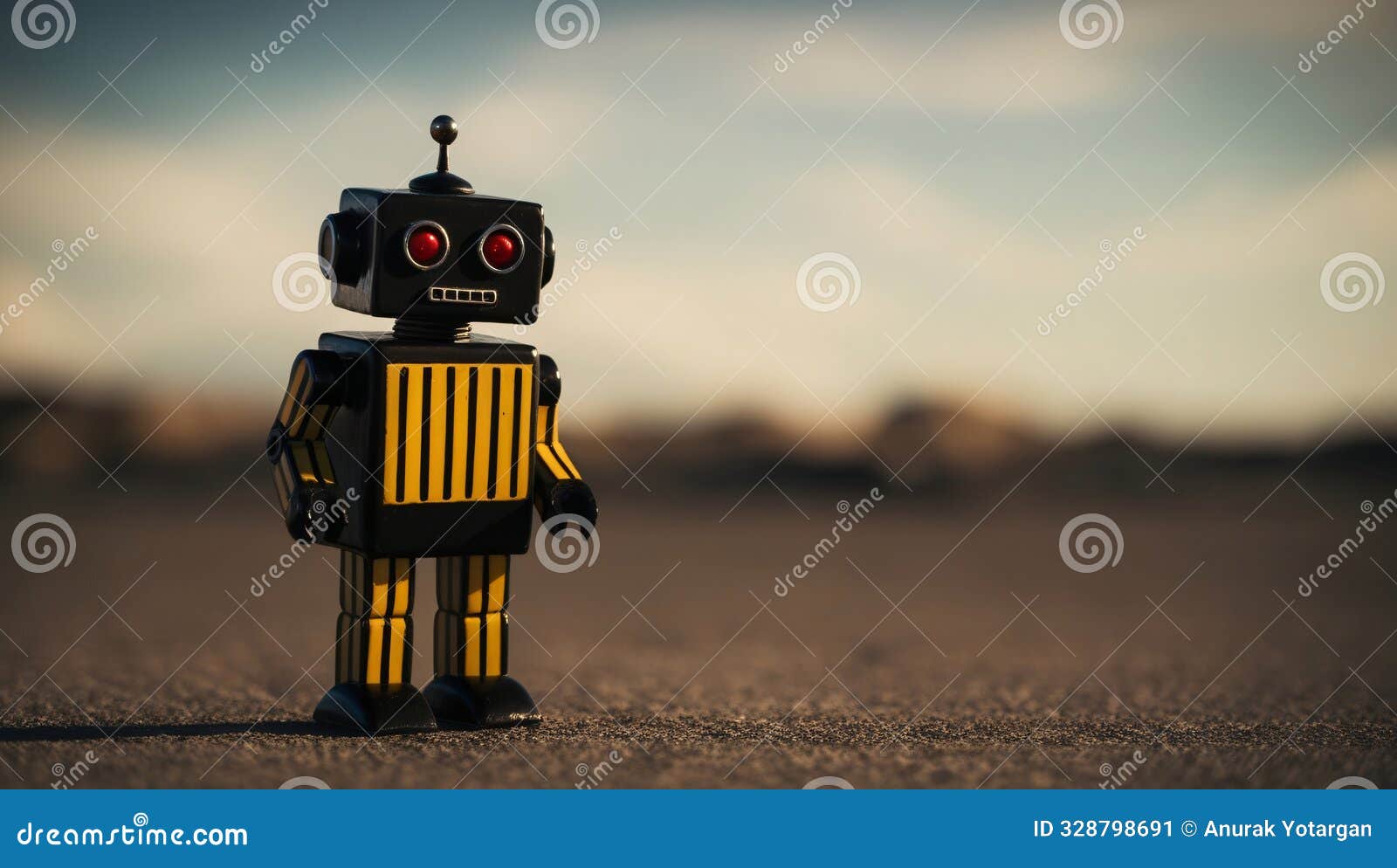 A Cute, Small, Yellow Astronaut Robot with a Simplistic Face and ...