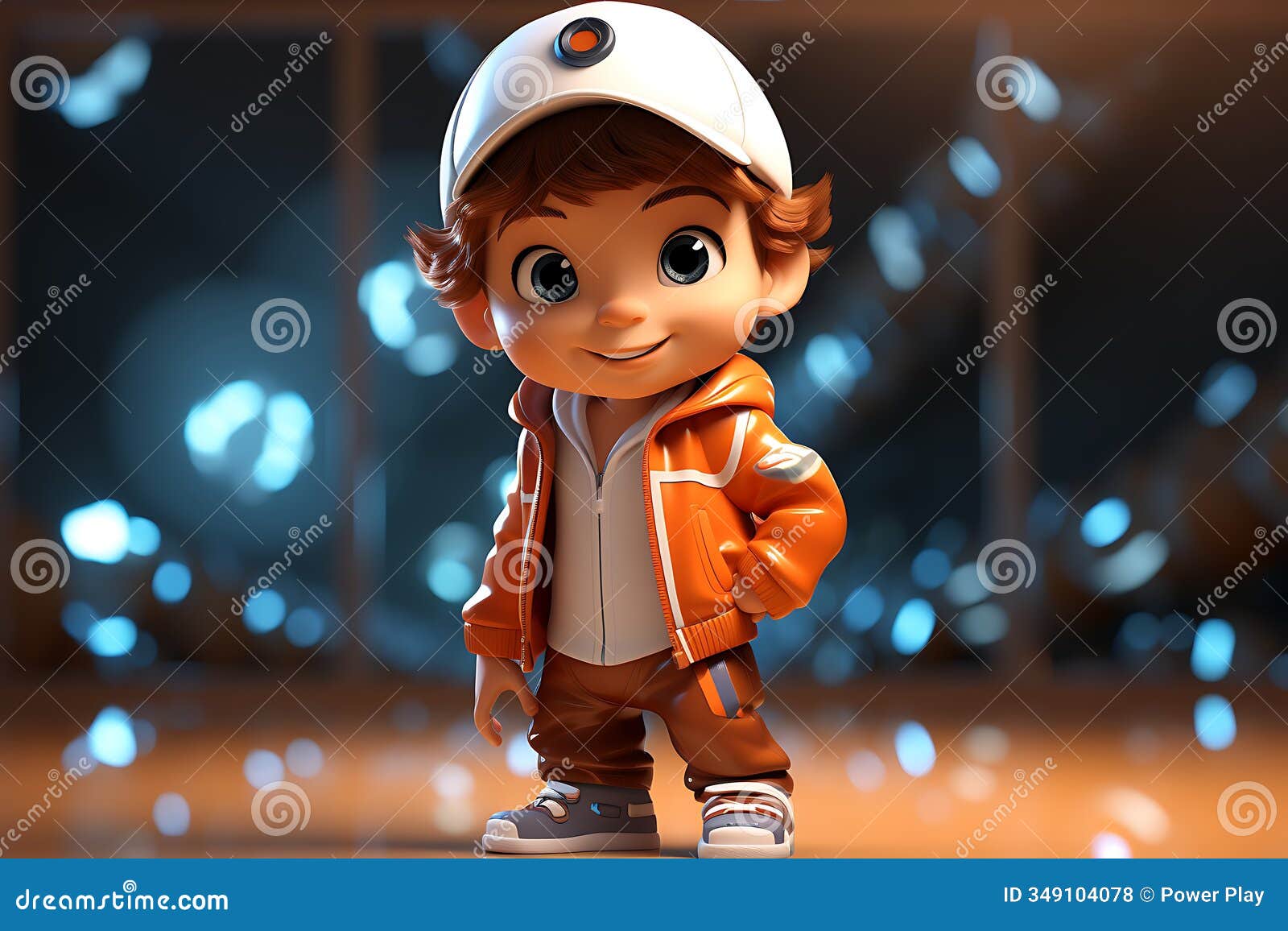 Cute and Smart Cartoon Character 3D Rendering Stock Illustration ...