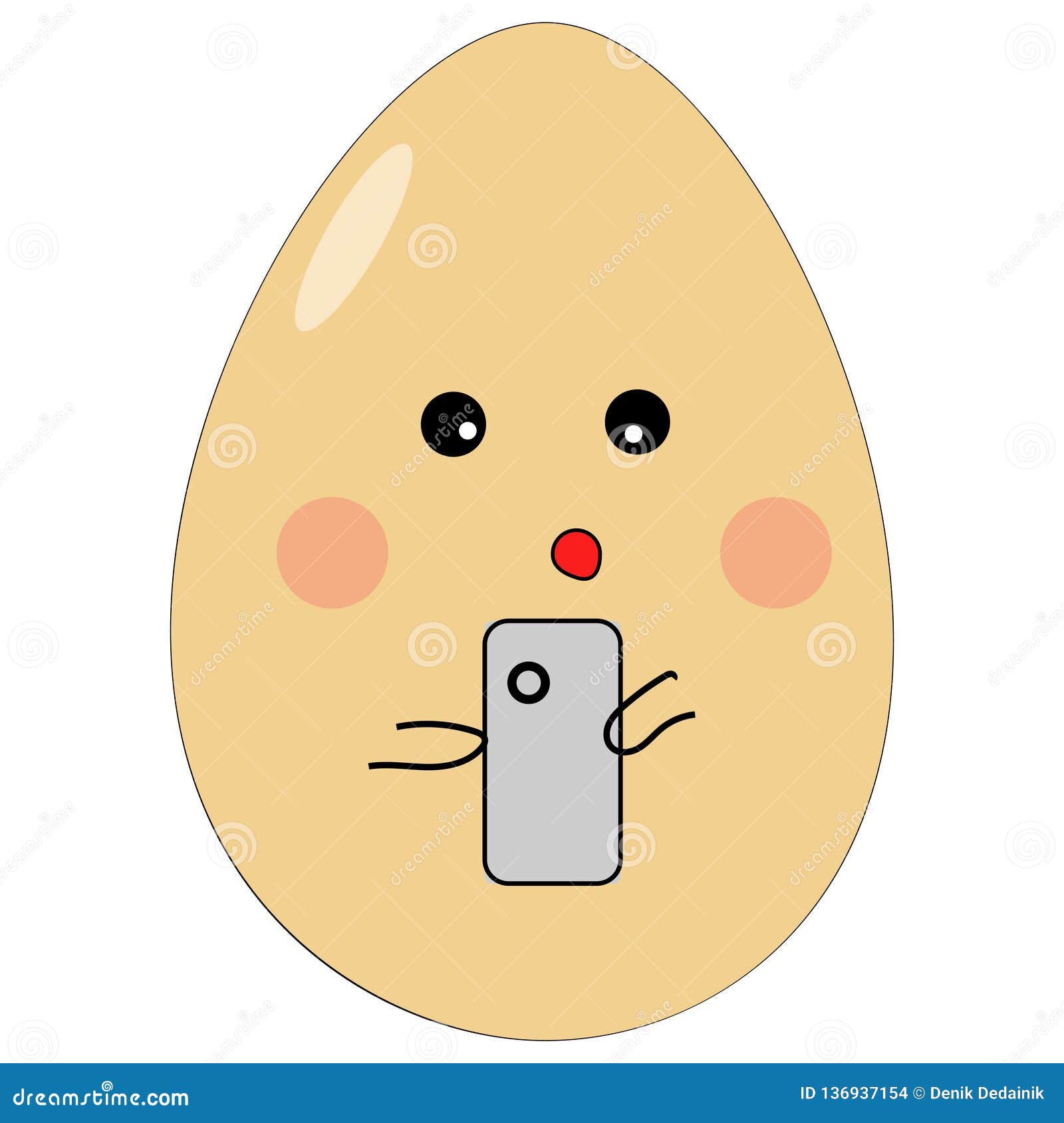 Cute Smart Egg stock illustration. Illustration of happy - 136937154