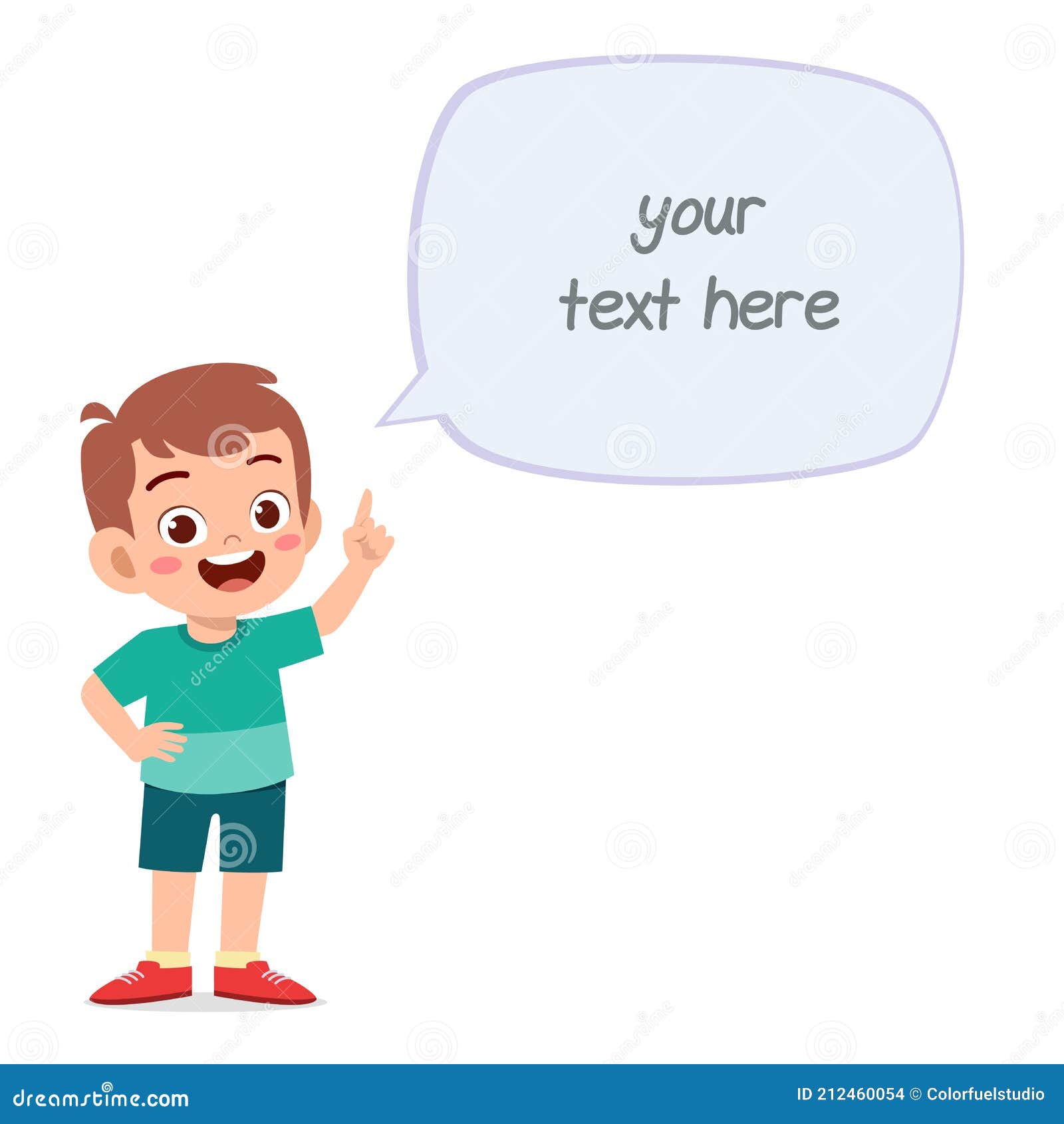 Cute Smart Little Boy Speak with Balloon Chat Stock Vector ...