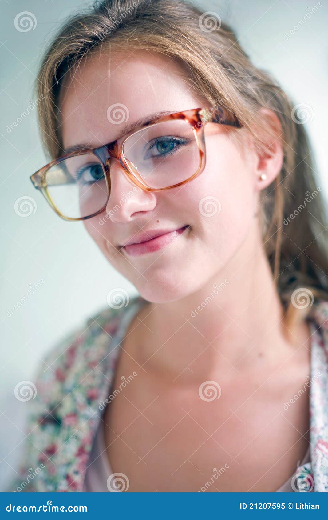 Cute Smart Looking Friendly Blond Girl. Stock Image - Image of cute ...